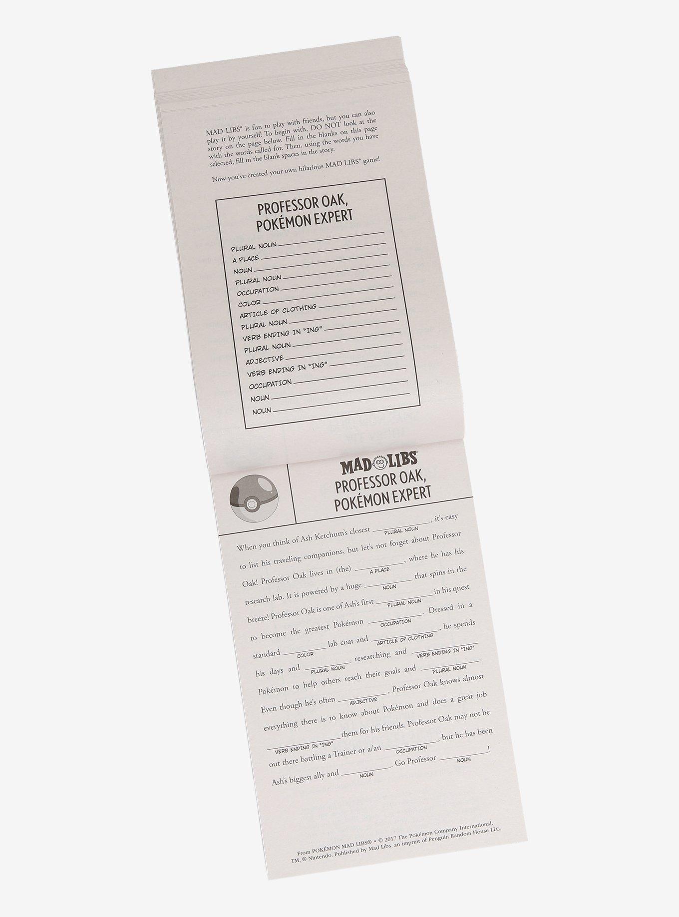 Hot Topic Mad Libs Pokemon Book | Hamilton Place