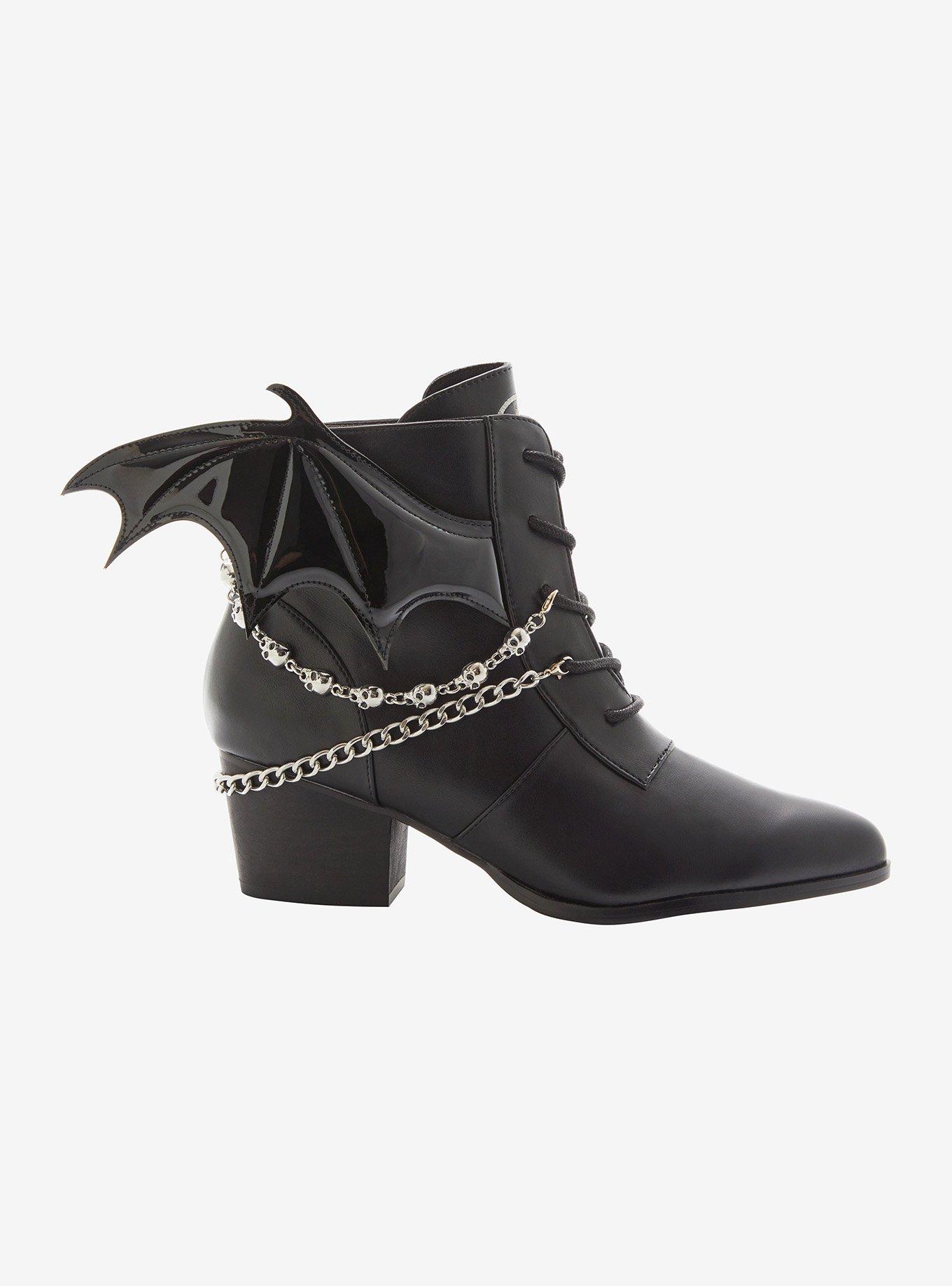 Strange Cvlt Black Nadja Bat Wing Booties | Hot Topic