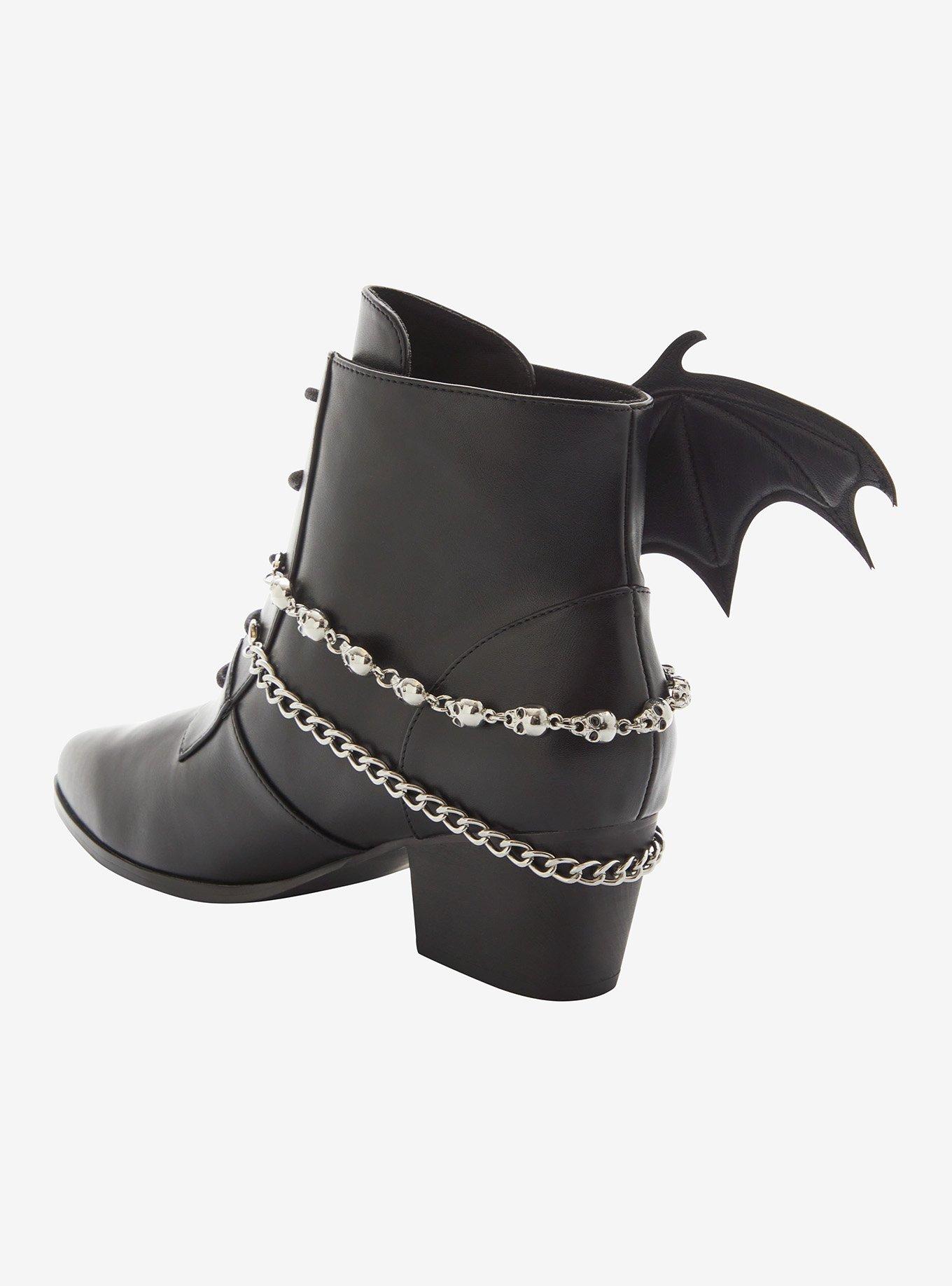 Strange Cvlt Black Nadja Bat Wing Booties | Hot Topic