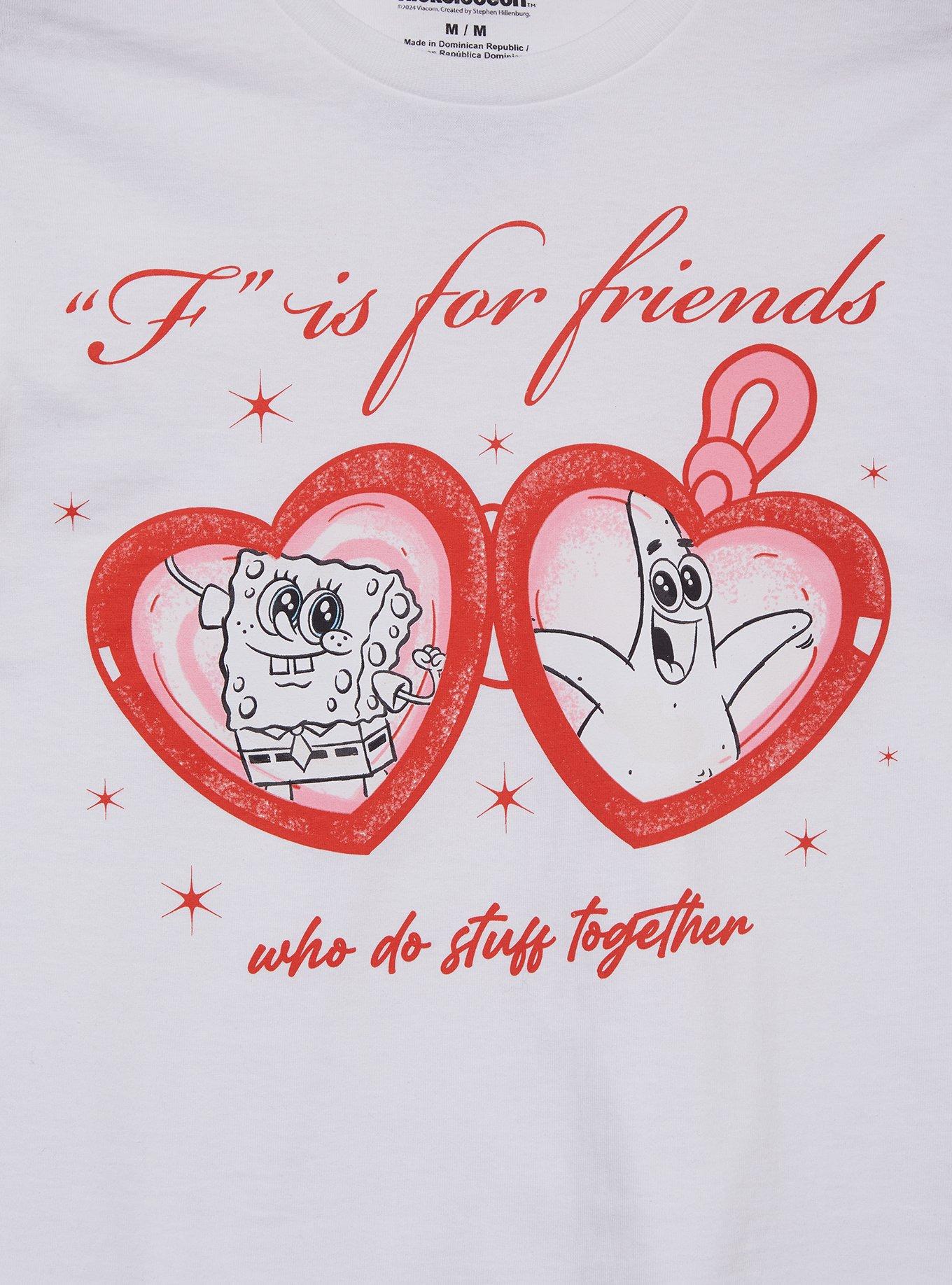 SpongeBob SquarePants Patrick & SpongeBob Locket Women's Cropped T ...