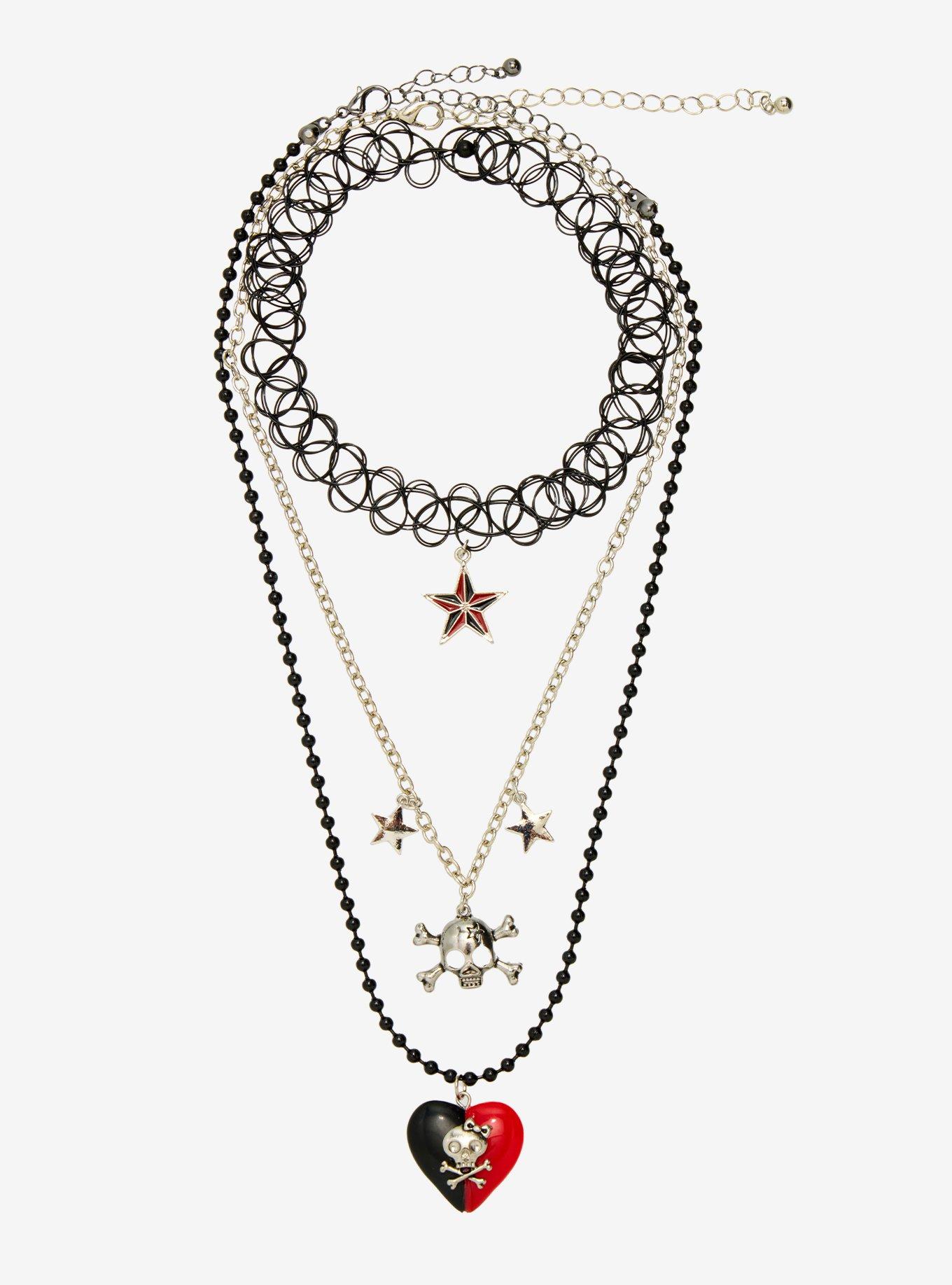 Skull & Crossbones Star Necklace Set | Hot Topic
