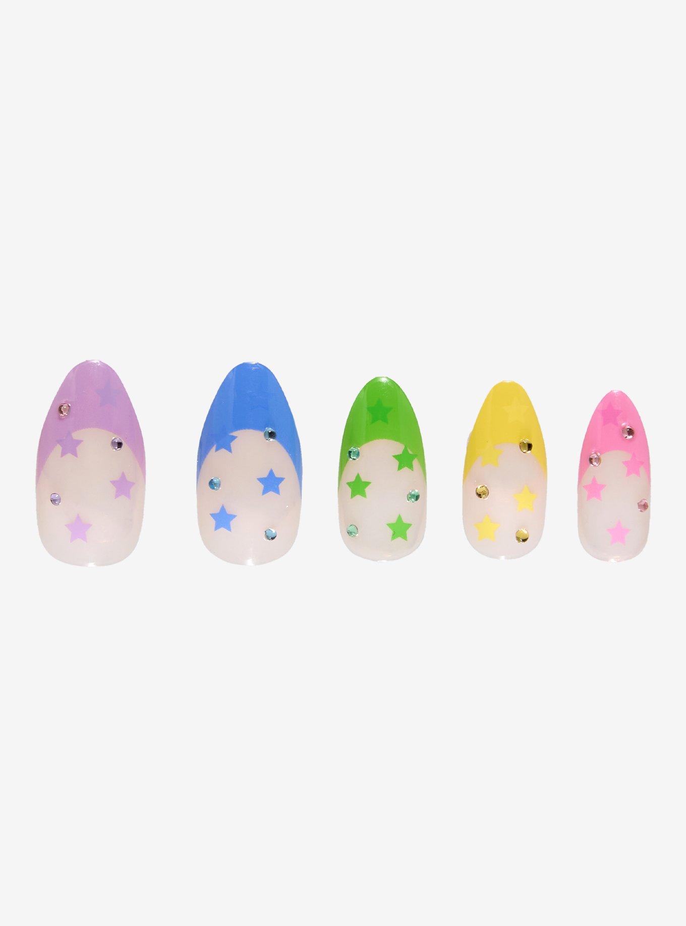 Blackheart Rainbow Star Press-On Nail Set | Hot Topic