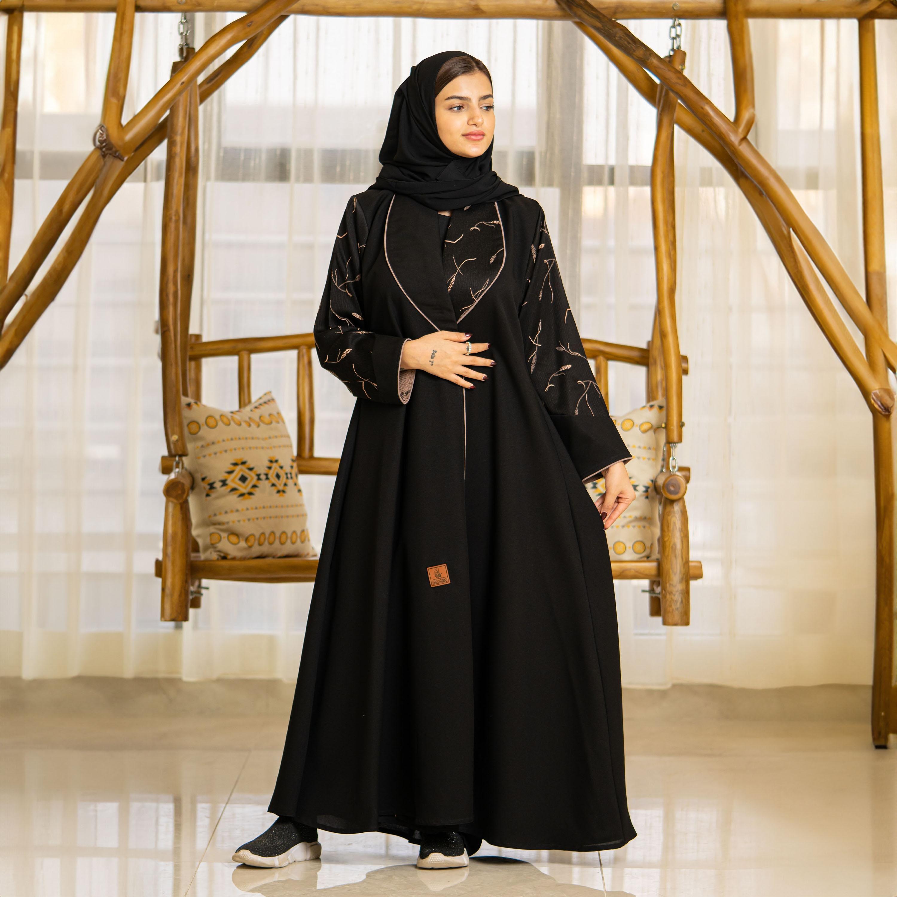 Buy Women s Zahiyh Spike Embroidered Abaya with Hijab Online Centrepoint KSA