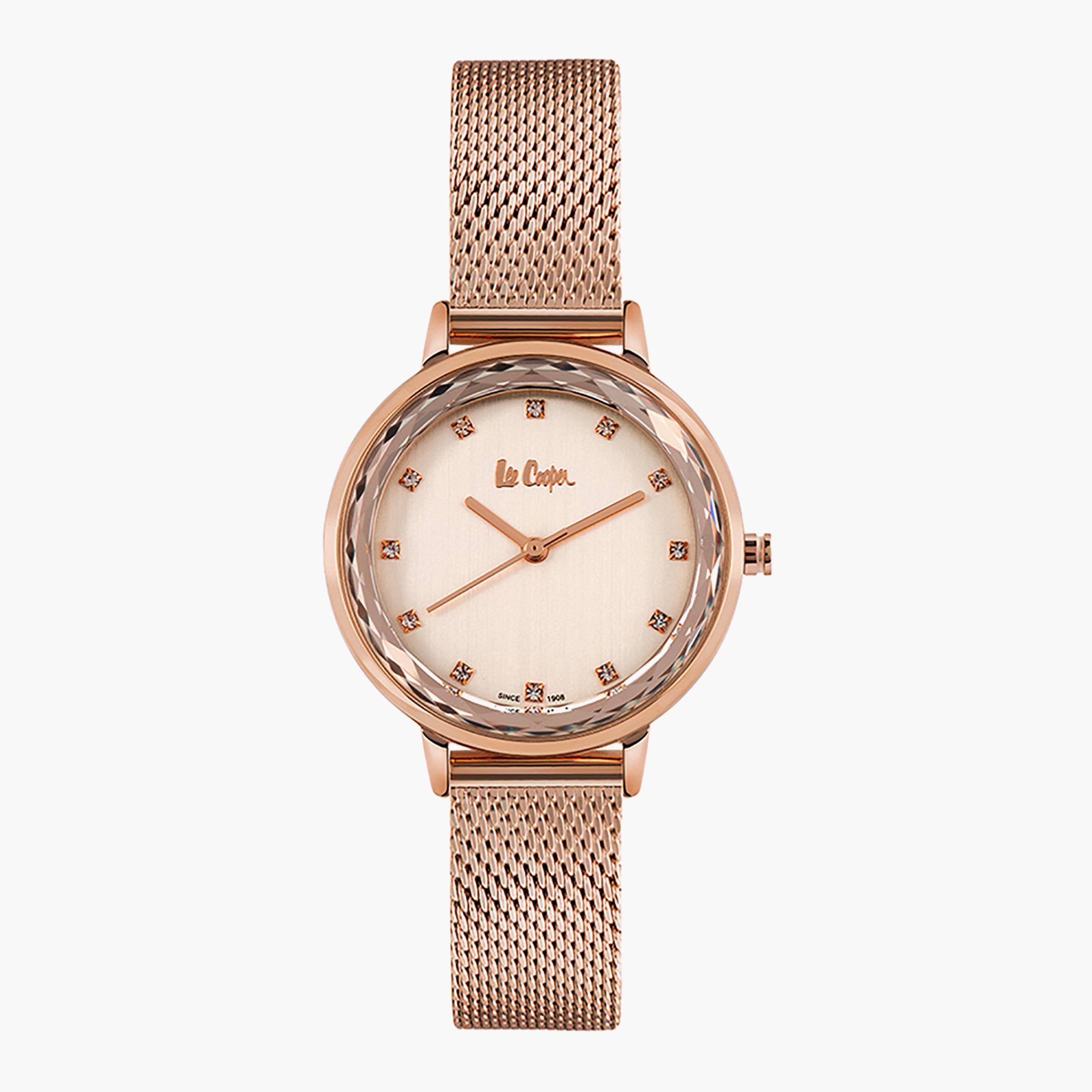 Buy Lee Cooper Rose Gold Analog Mesh Strap Watch - LC06946.410 Online ...