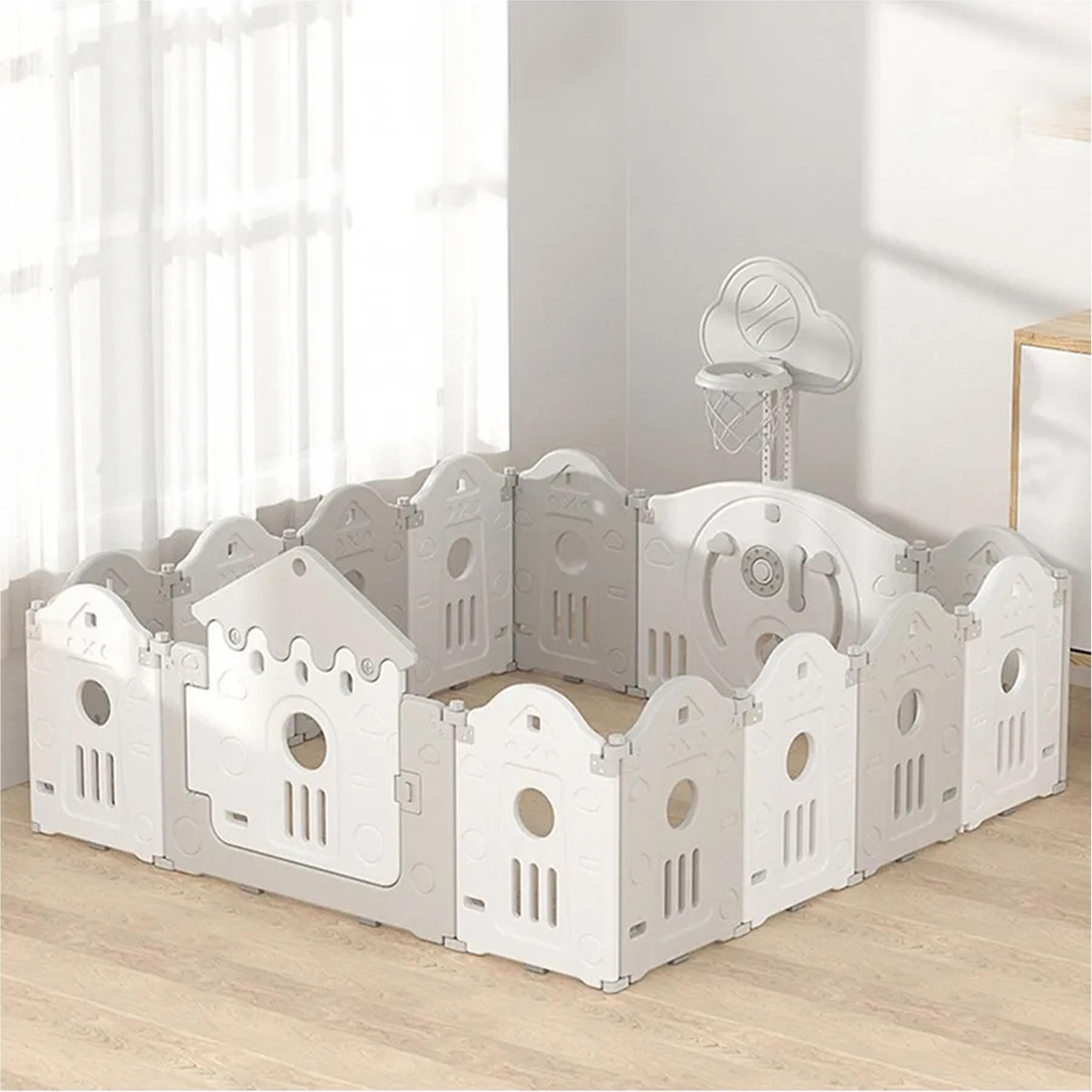 Buy Little Angel Baby Fence Foldable Playpen and Basketball Hoop Online ...