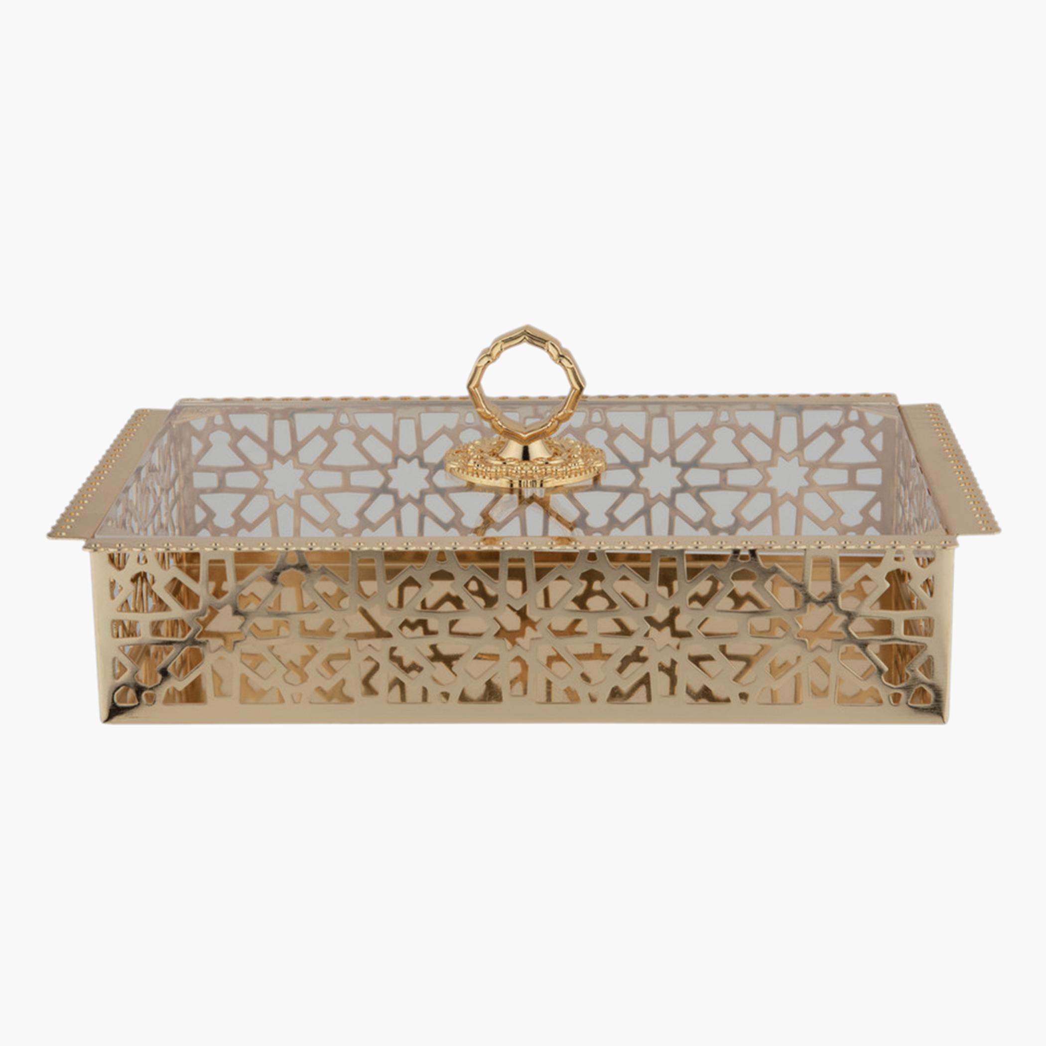 Shop Al Saif Metal Serving Tray with Lid | Home Centre KSA