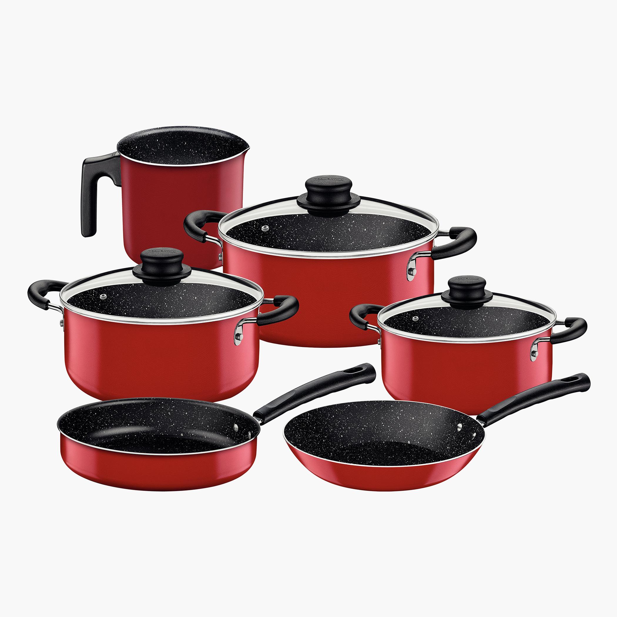 Shop Tramontina 9-Piece Aluminium Non-Stick Cookware Set | Home Centre UAE