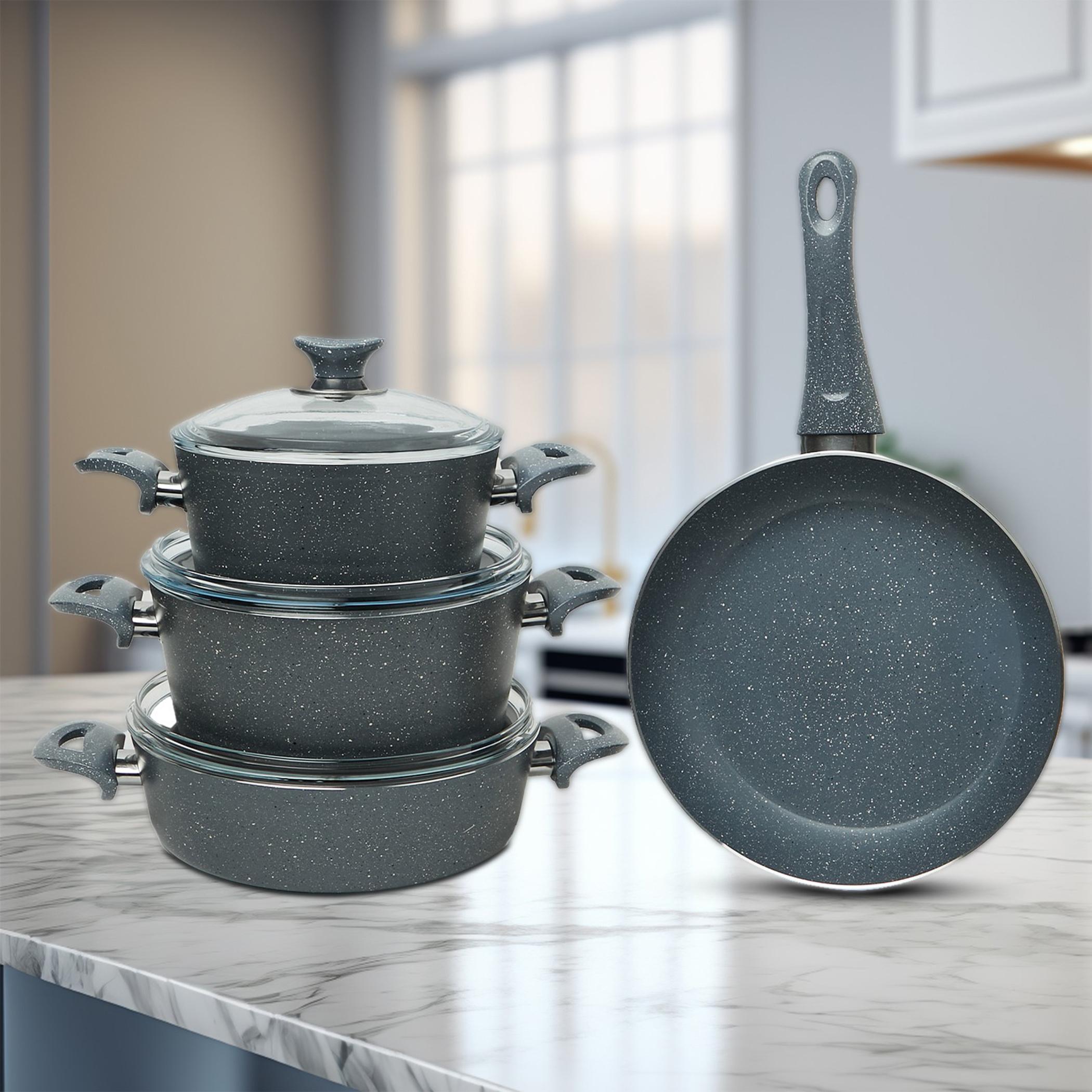 Shop In House 7-Piece Turkish Granite Non-Stick Cookware Set | Home ...