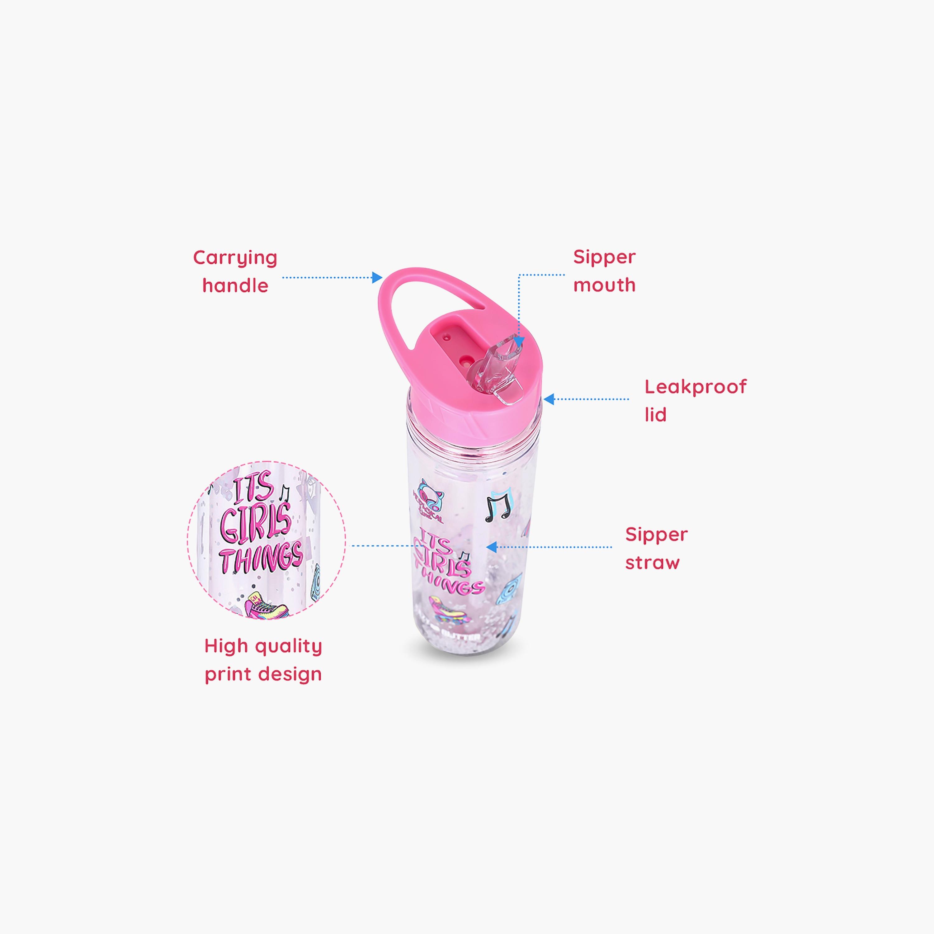 Buy Eazy Kids Tritan Double Wall Glitter Water Bottle, It's Girls ...