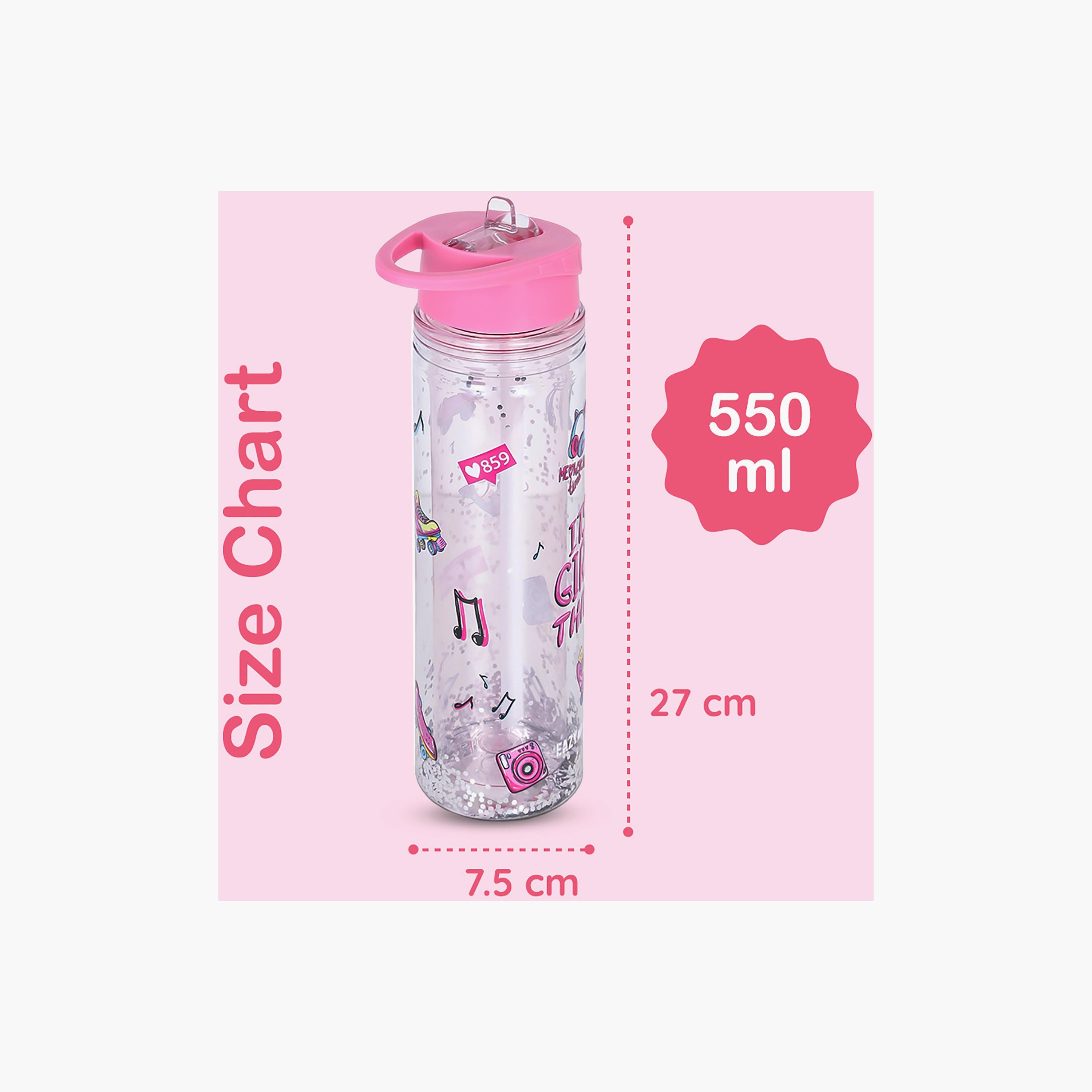 Buy Eazy Kids Tritan Double Wall Glitter Water Bottle, It's Girls ...