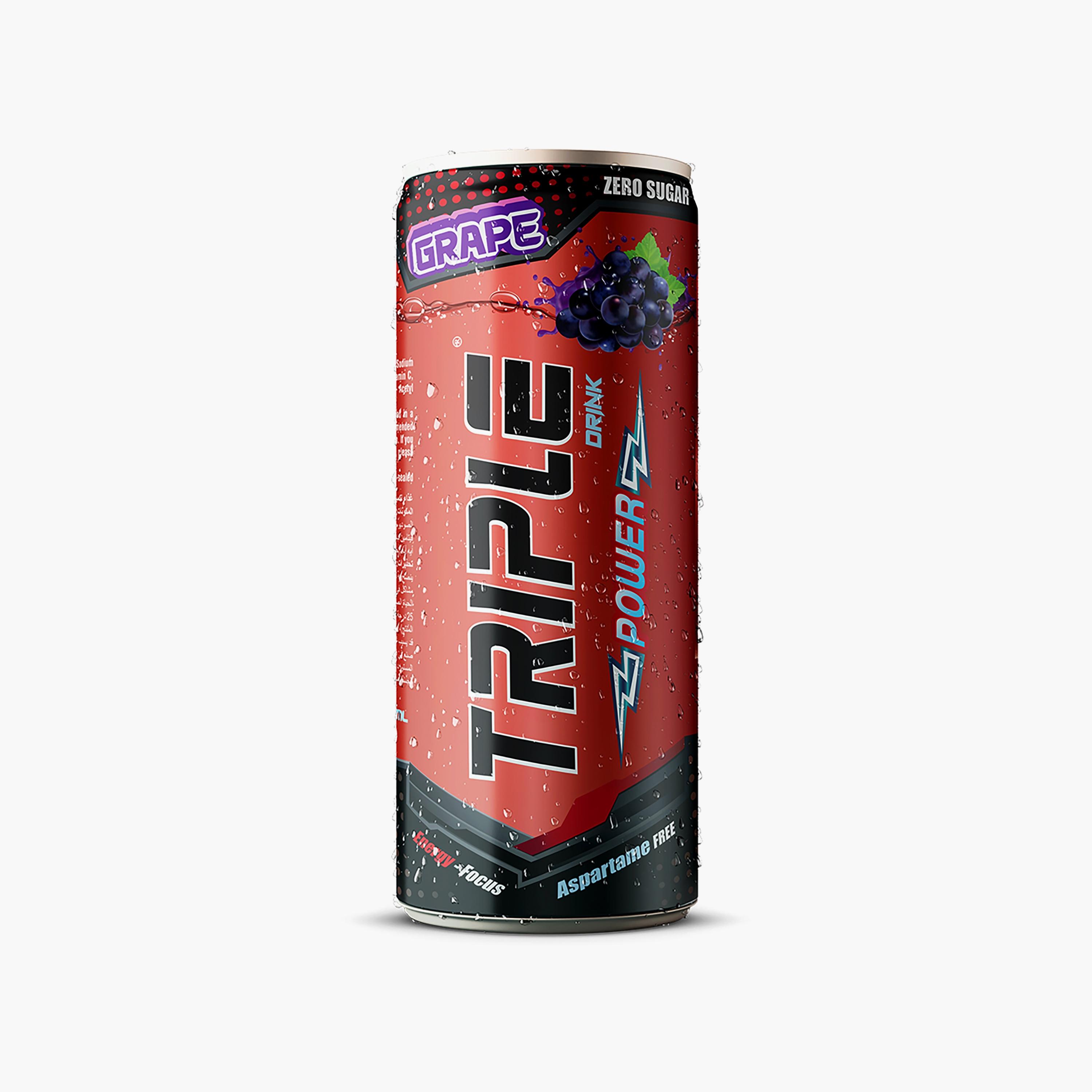 Buy Triple Power Energy Drink, Grape, 12 Piece Online | Centrepoint UAE