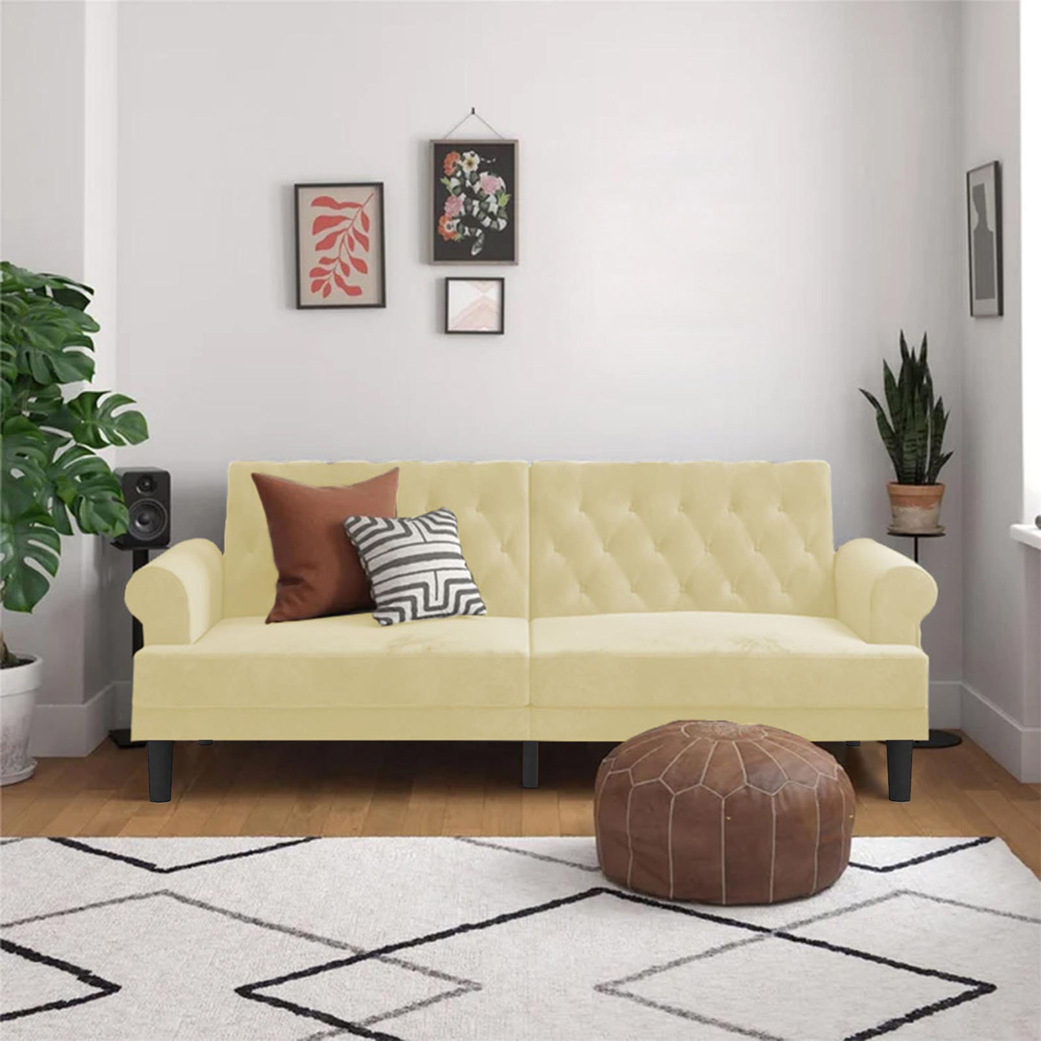 Shop In House Nutella 3-Seater Velvet Sofa Bed Online | Homecentre KSA