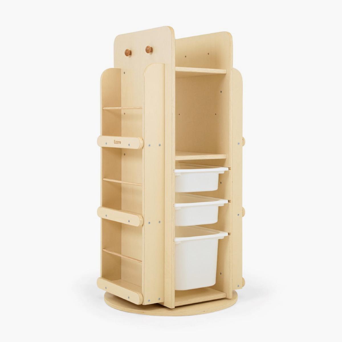 Shop Ezzro Rotating Library Bookshelf with Storage Boxes | Home Centre UAE