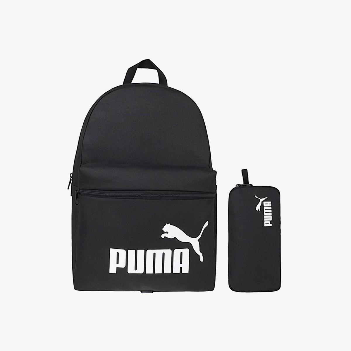 Shop Puma Logo Print Backpack with Adjustable Straps and Pencil Pouch ...