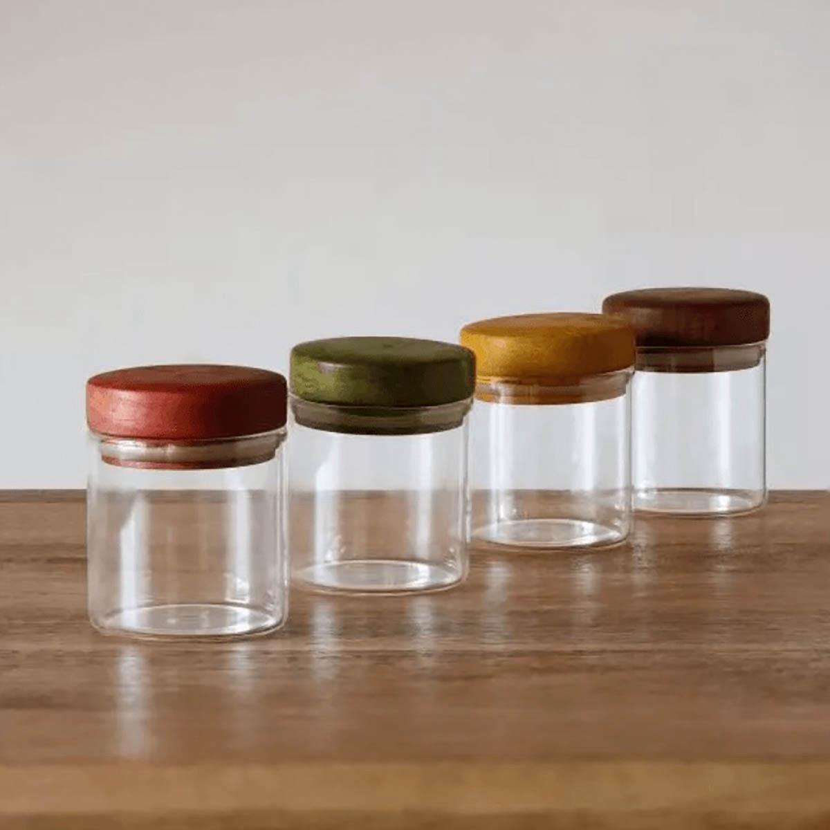Shop Elementary Glass 4-Piece Jar Set with Wooden Lid | Homecentre UAE