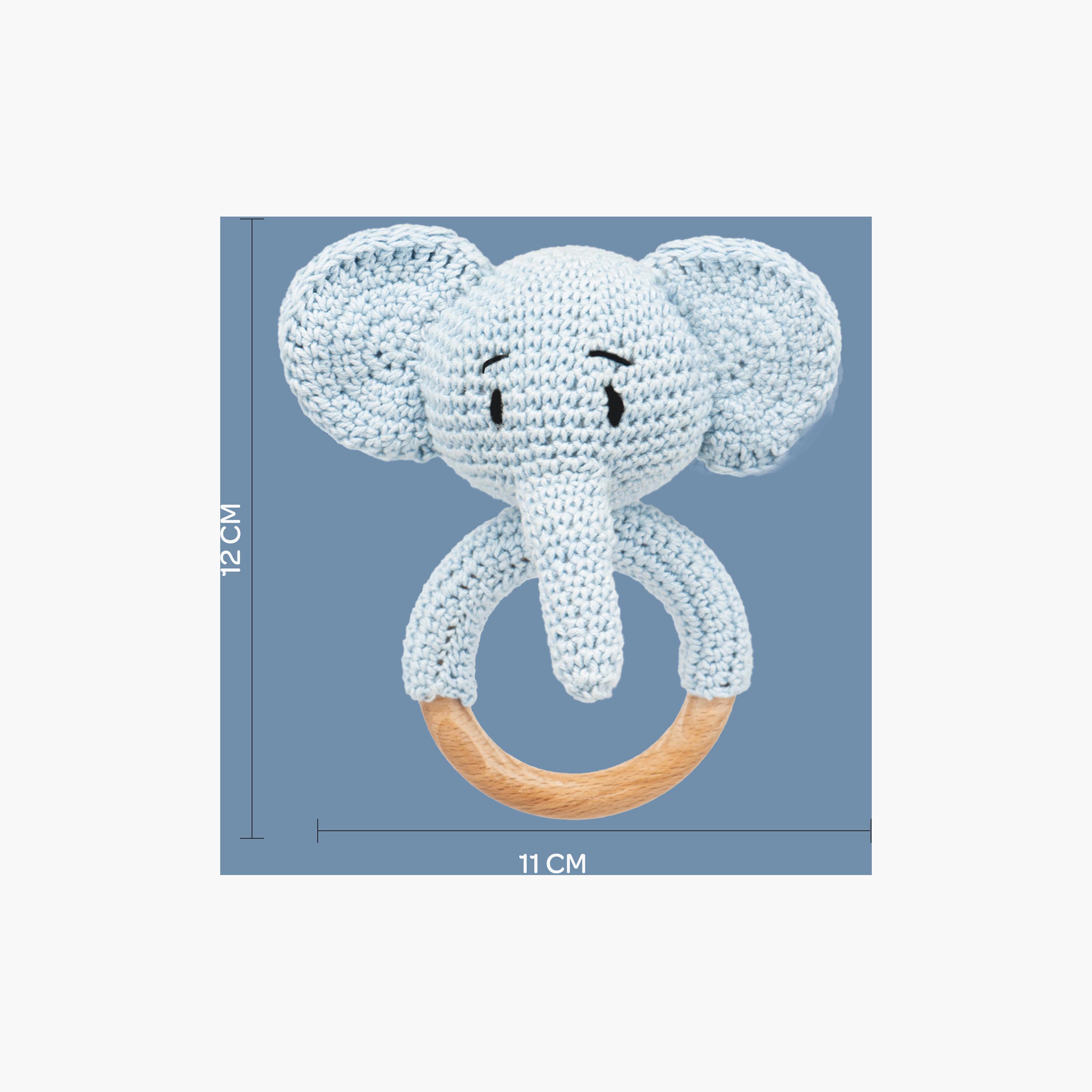 Buy Moon Handcrafted Crochet Ring Rattle Toy - Elephant Online ...