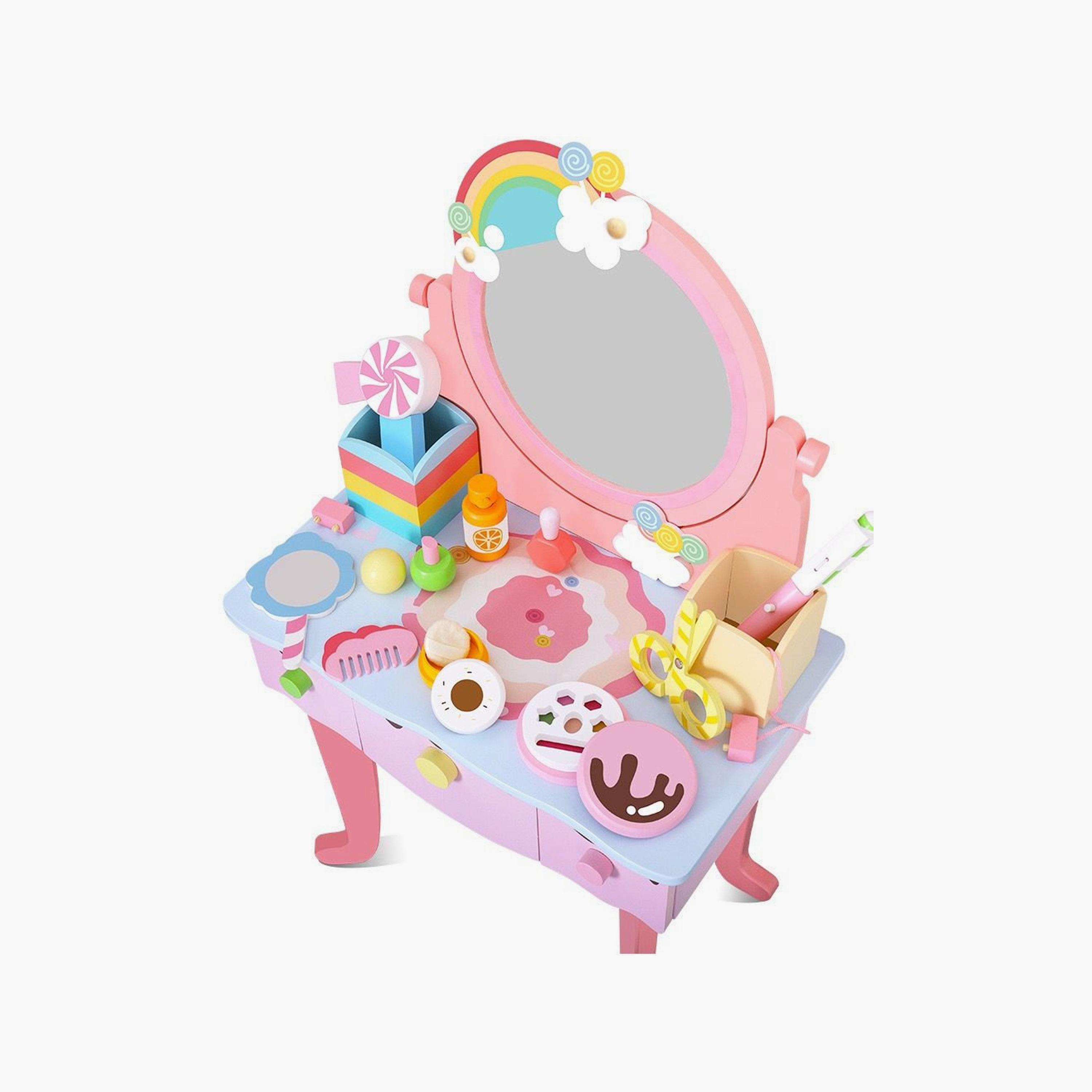 Buy Factory Price Kids Wooden Makeup Set with Table Pretend Play Set ...