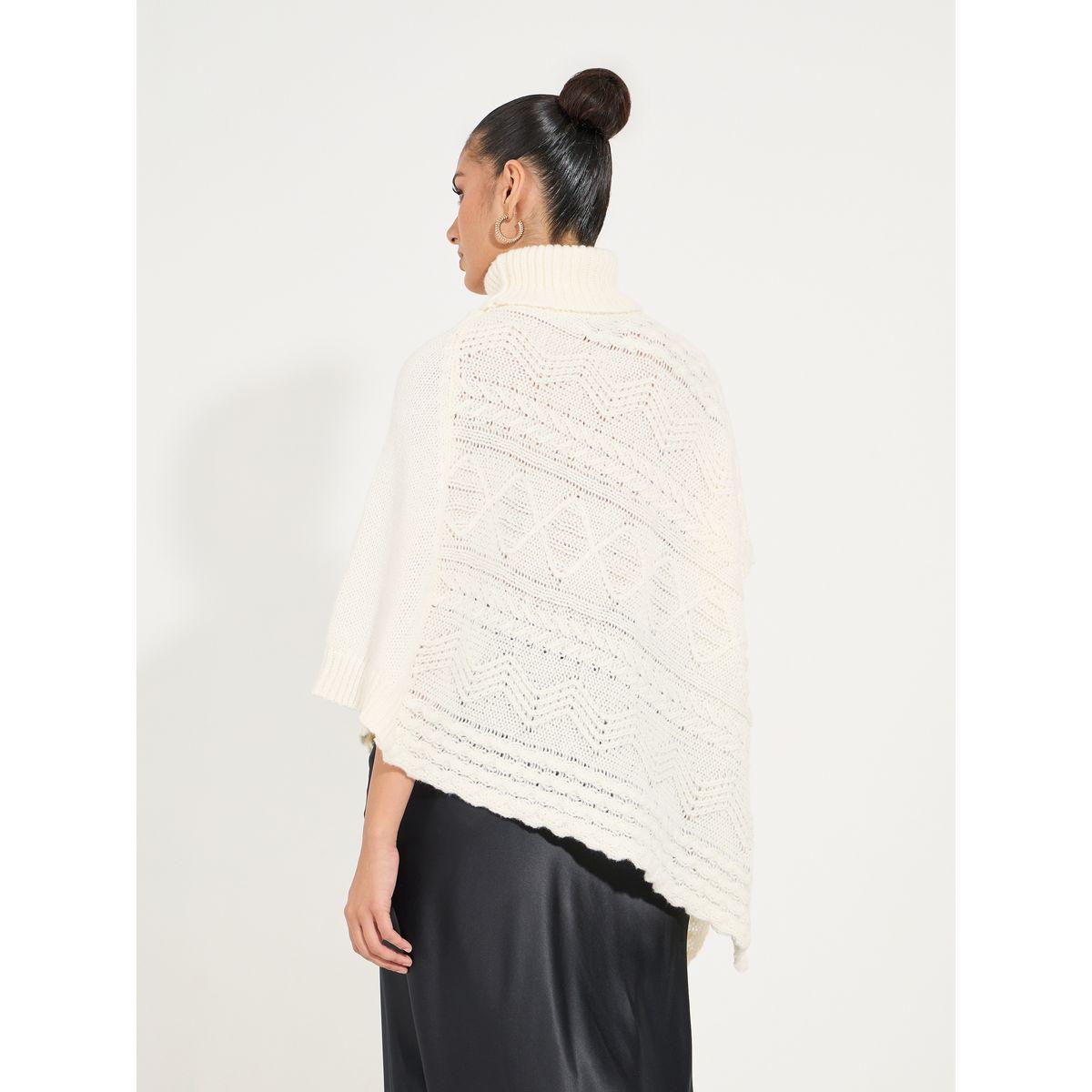 Buy Styli Limited Textured Knit Turtle Neck Sweater with Asymmetric Hem ...