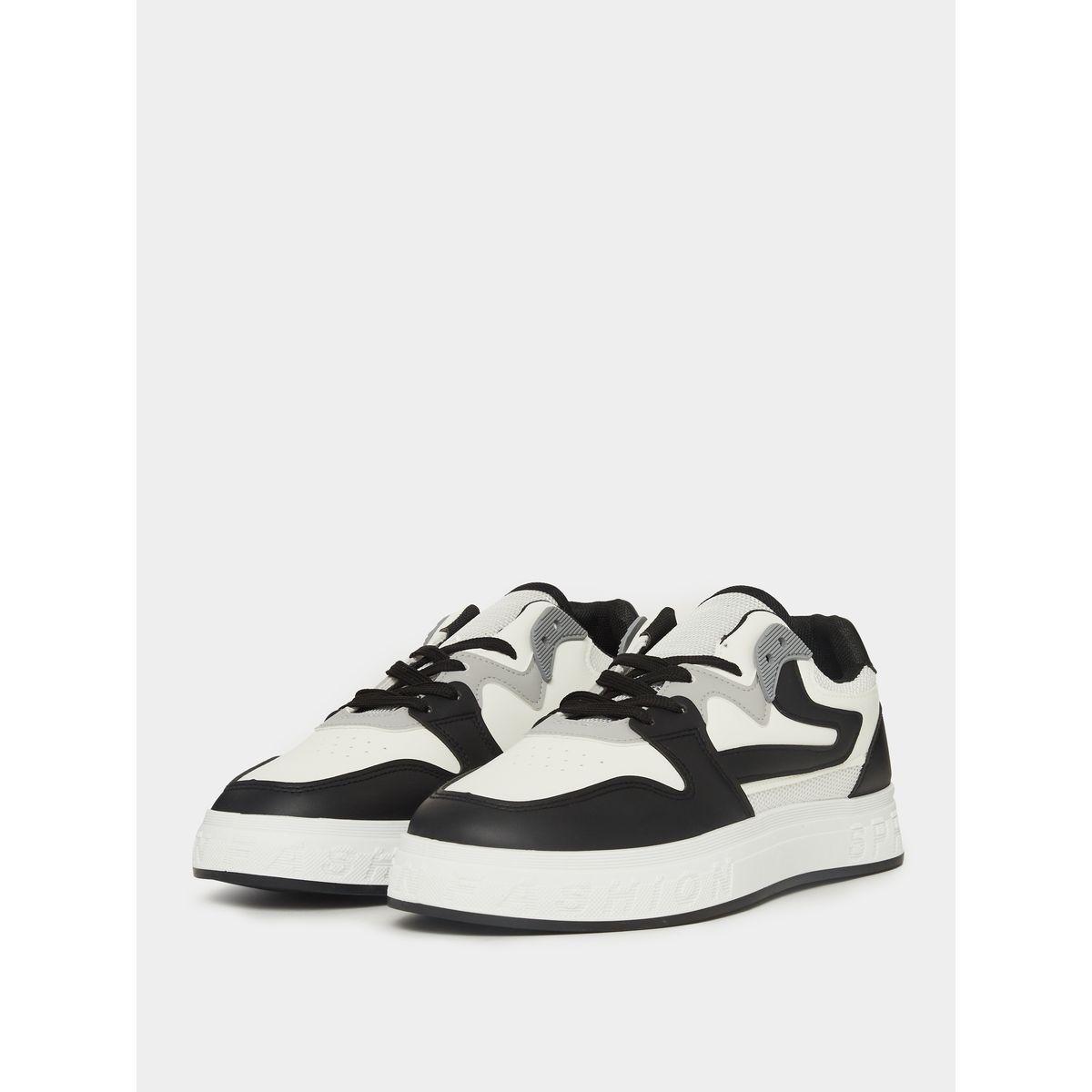 Shop Styli Color Block Textured Pattern Courtroom Sneakers Online ...