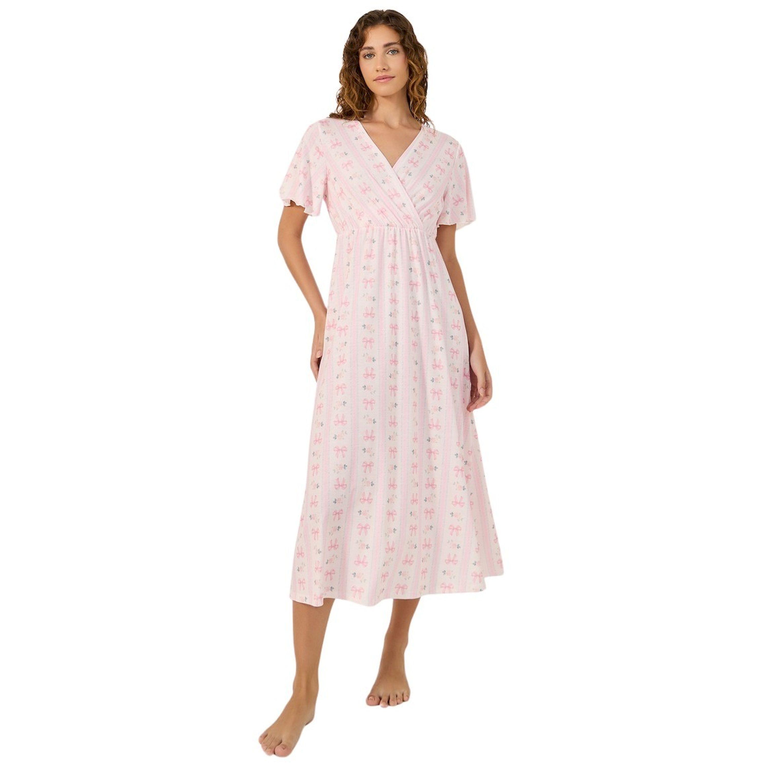 Shop Styli All-Over Bow Print V-Nek Wrap Nightdress Online ...