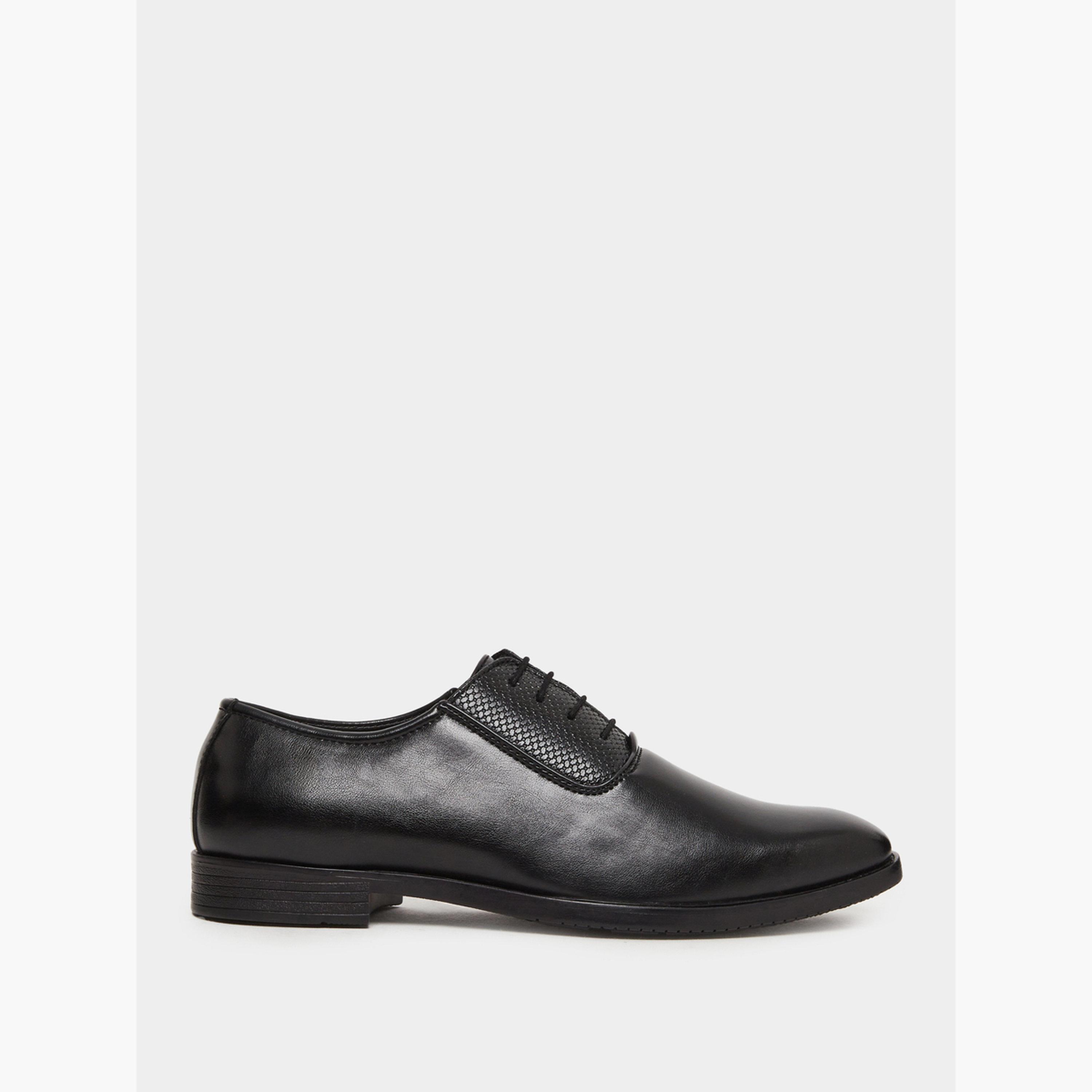 Shop Styli Men Black Leather Oxford Shoes Online | Centrepoint Kuwait