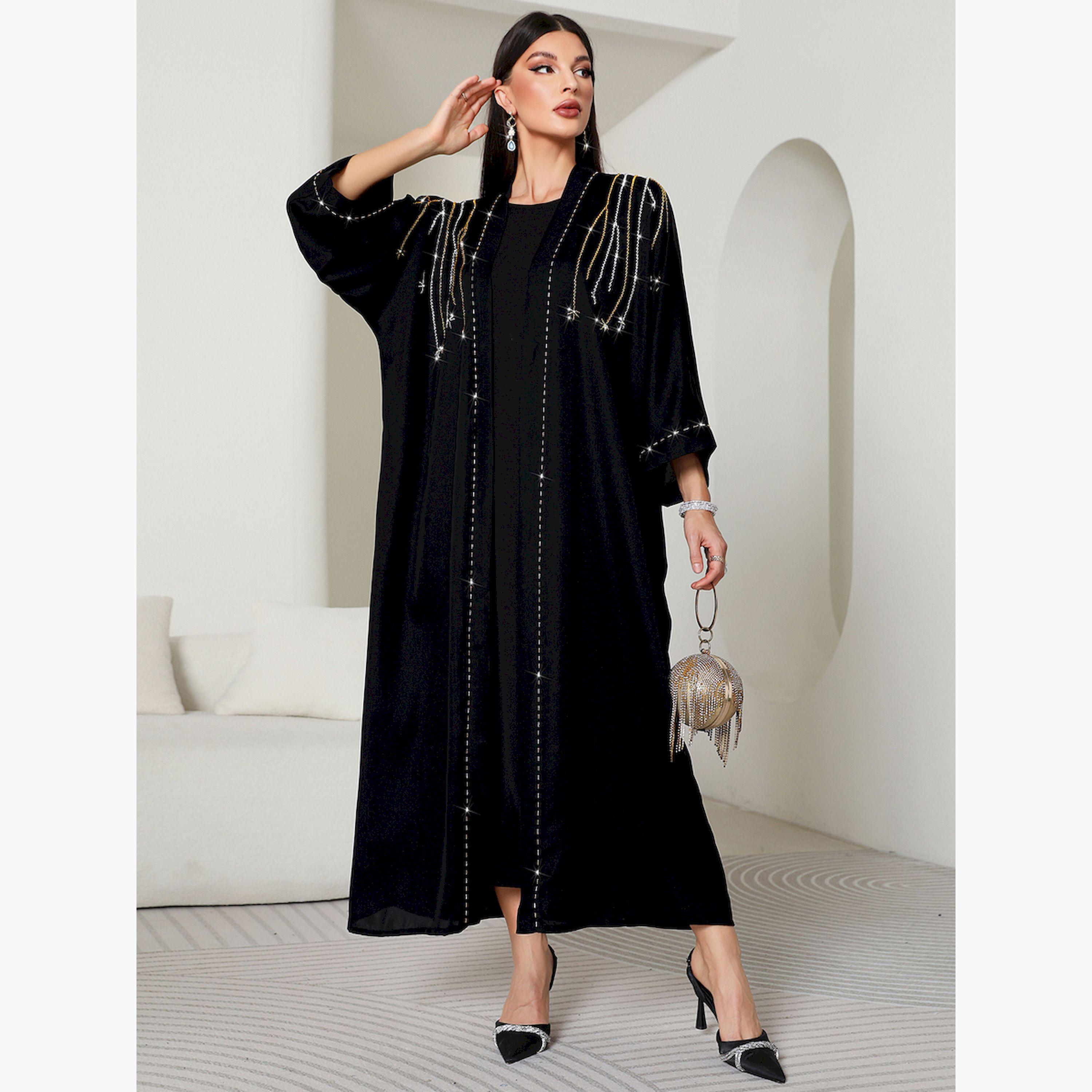 Buy Take Two Women Embellished Abaya and Maxi Dress Modest Set Online ...