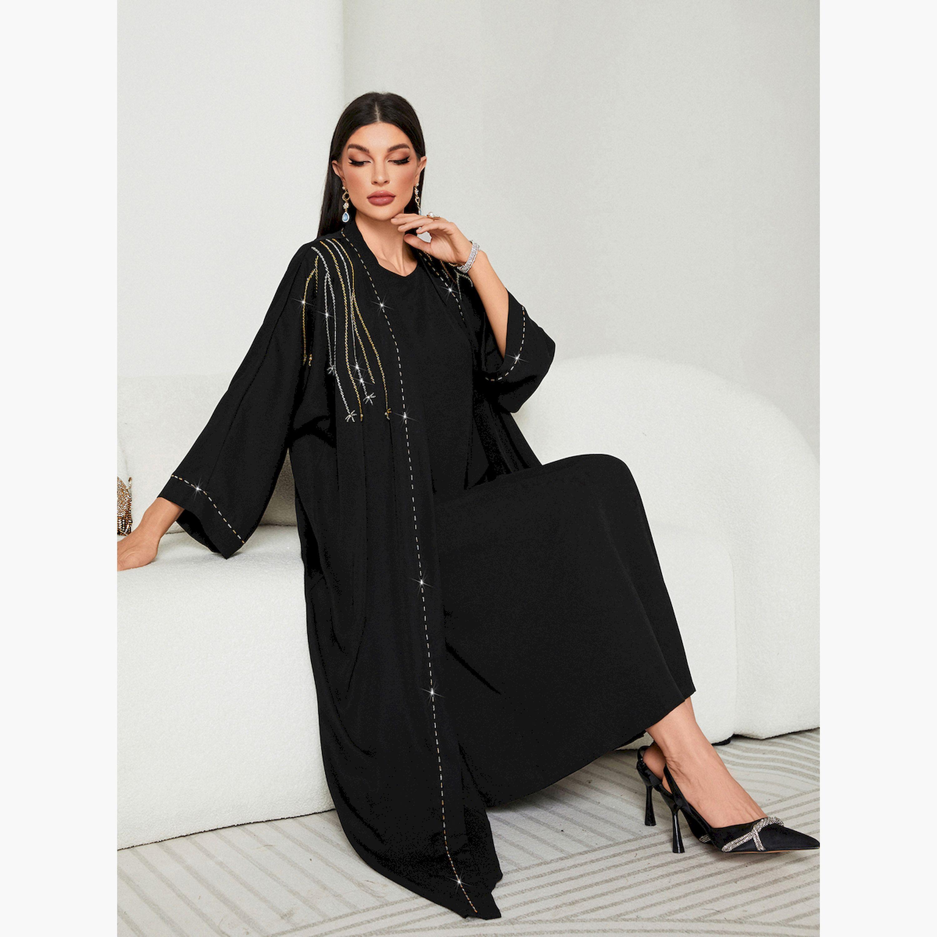 Buy Take Two Women Embellished Abaya and Maxi Dress Modest Set Online ...