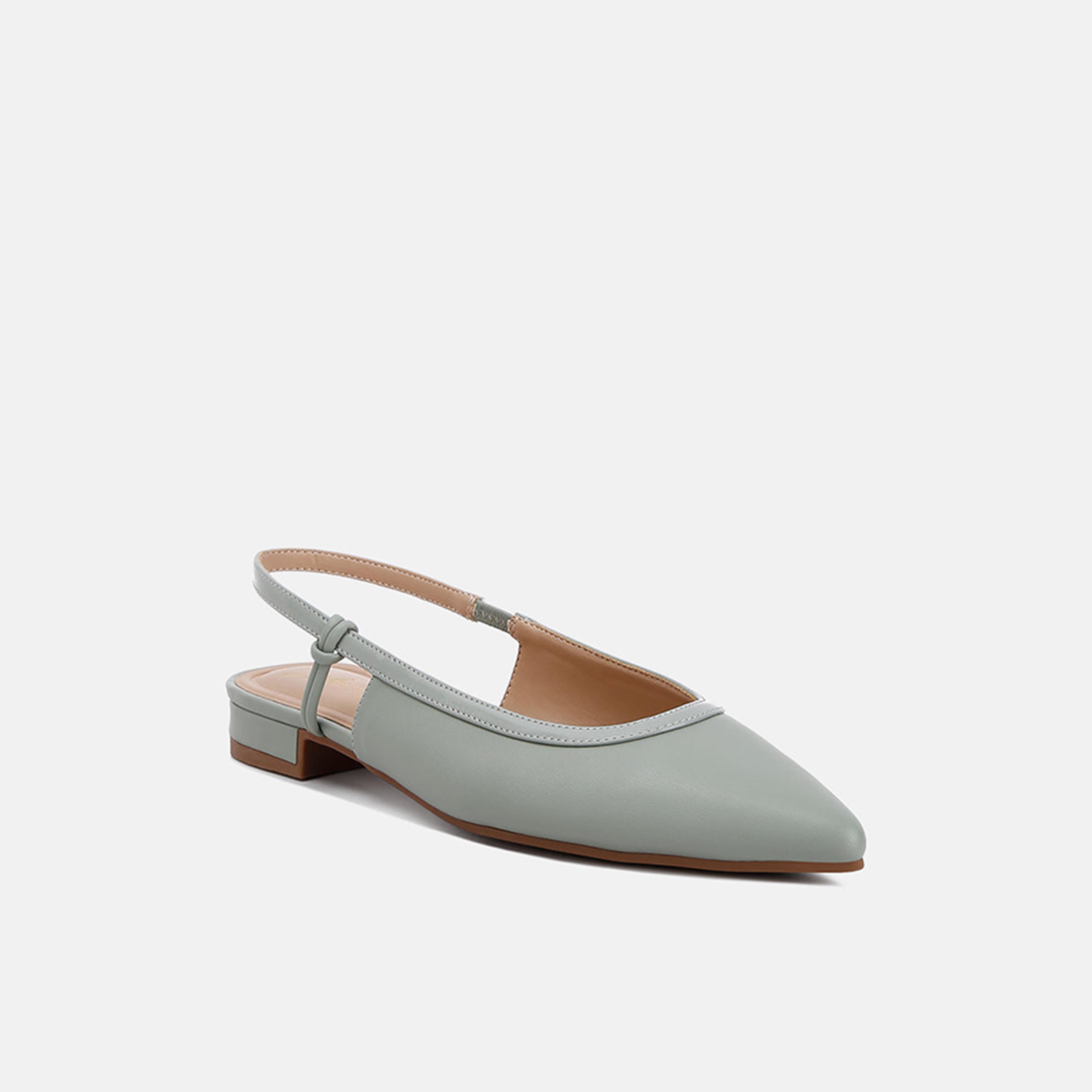 Buy London Rag Women's Elastic Block Heel Pointed Toe Ballerinas ...