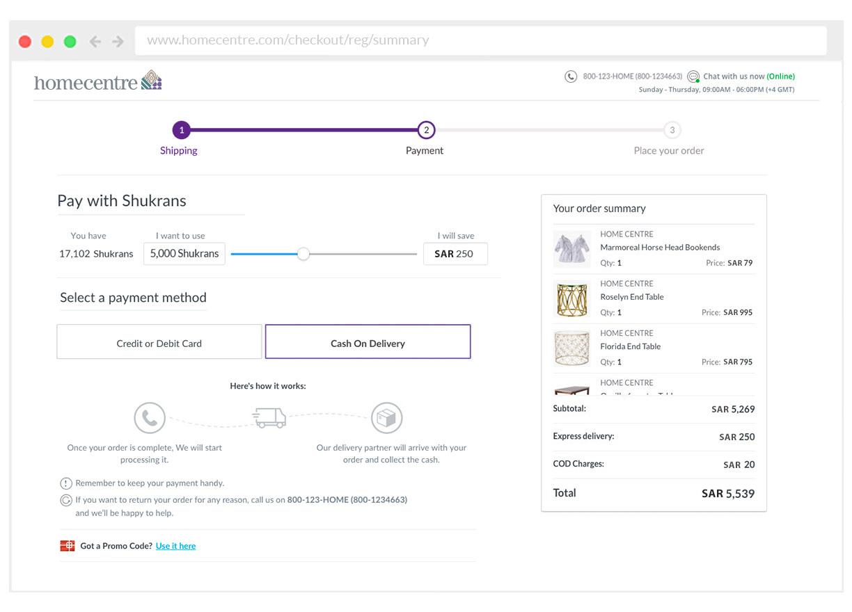 Online Shopping at Home Centre