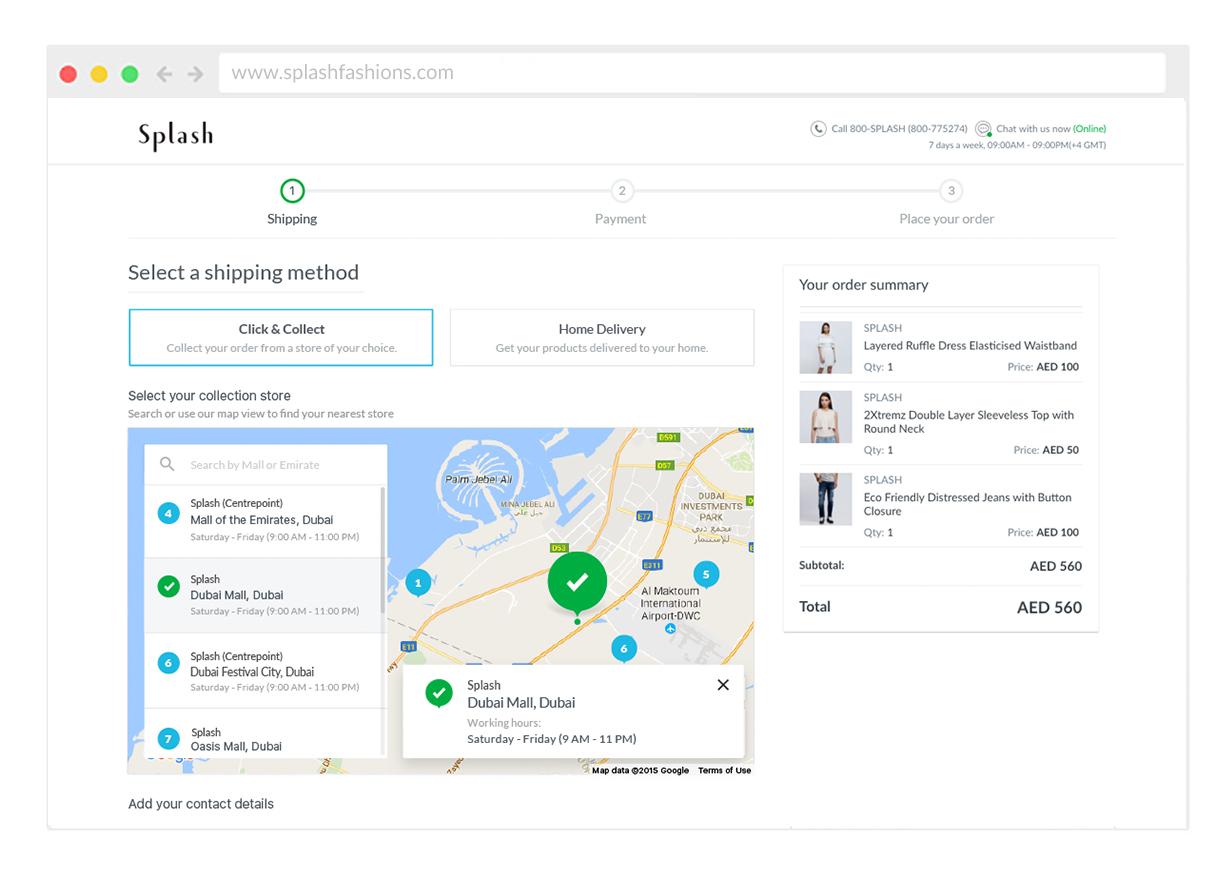 Online Shopping at Splash