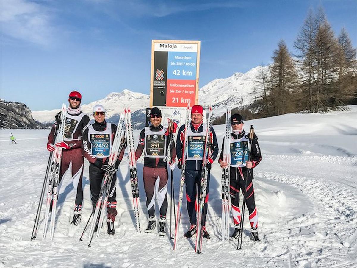 Madshus test crew and CEO at the Engadin Ski Marathon