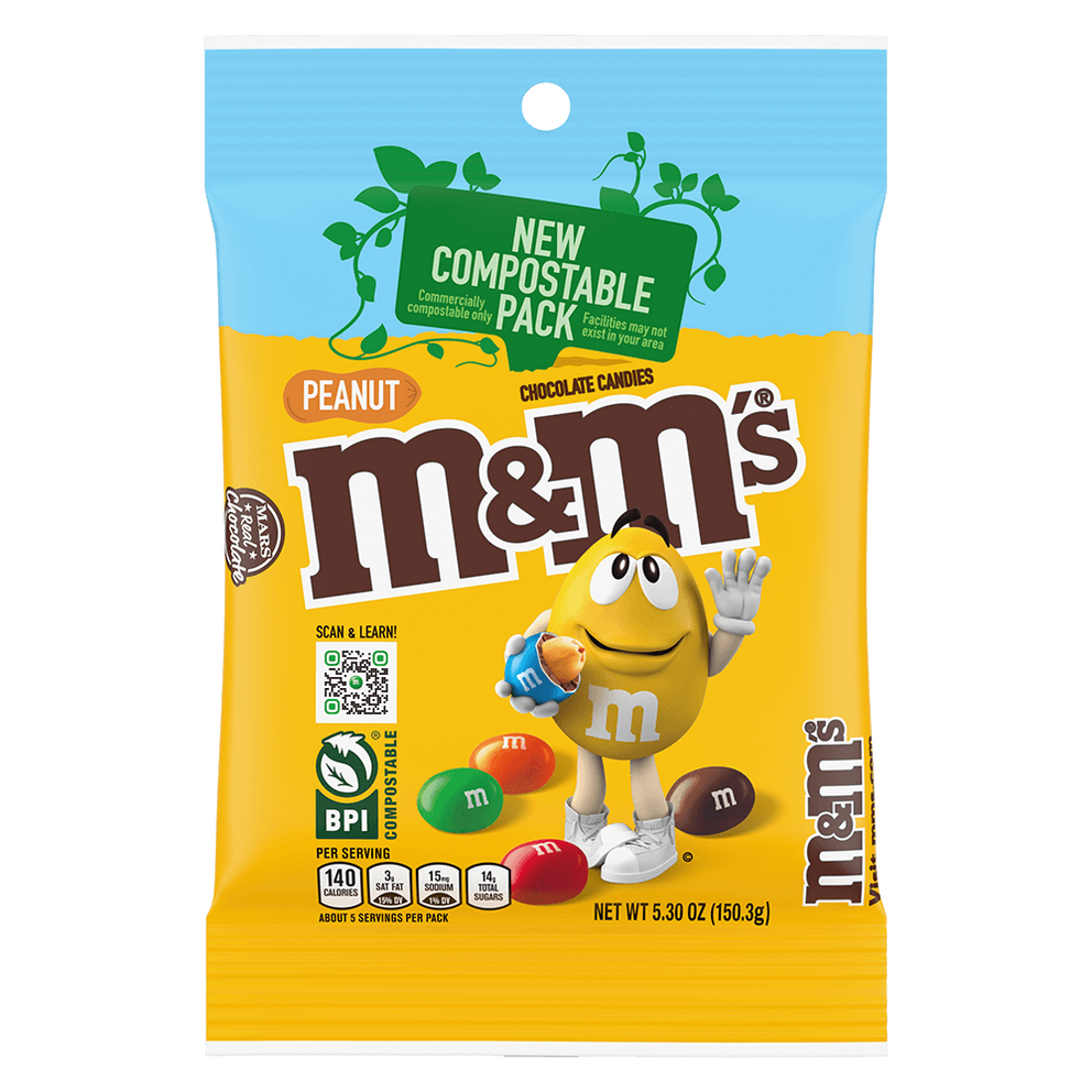 M&M’S Peanut Milk Chocolate Candy Compostable Pack | M&M'S