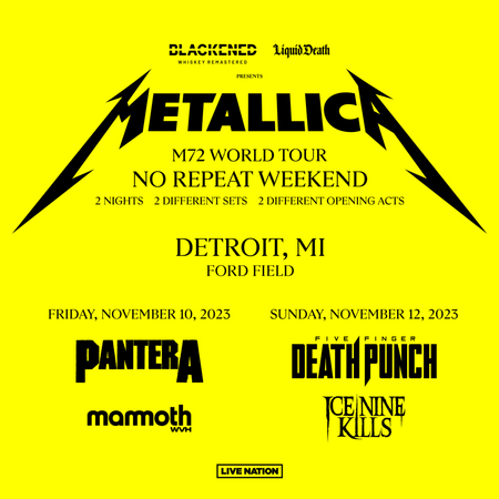 Metallica at Ford Field in Detroit, MI, United States on November 12 ...