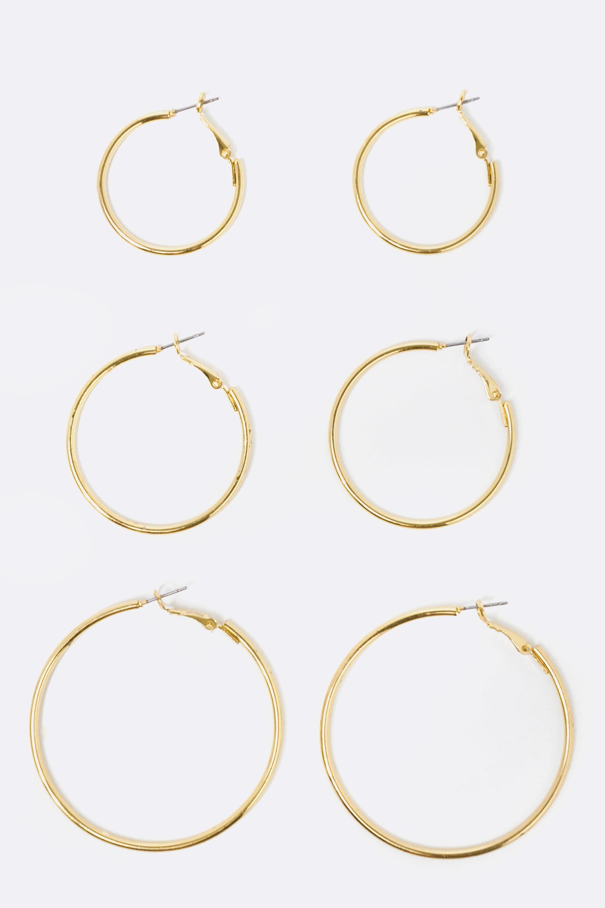 3 Pack Hoop Earrings