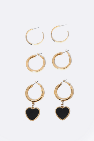 3 Pack Hoop Earring Set