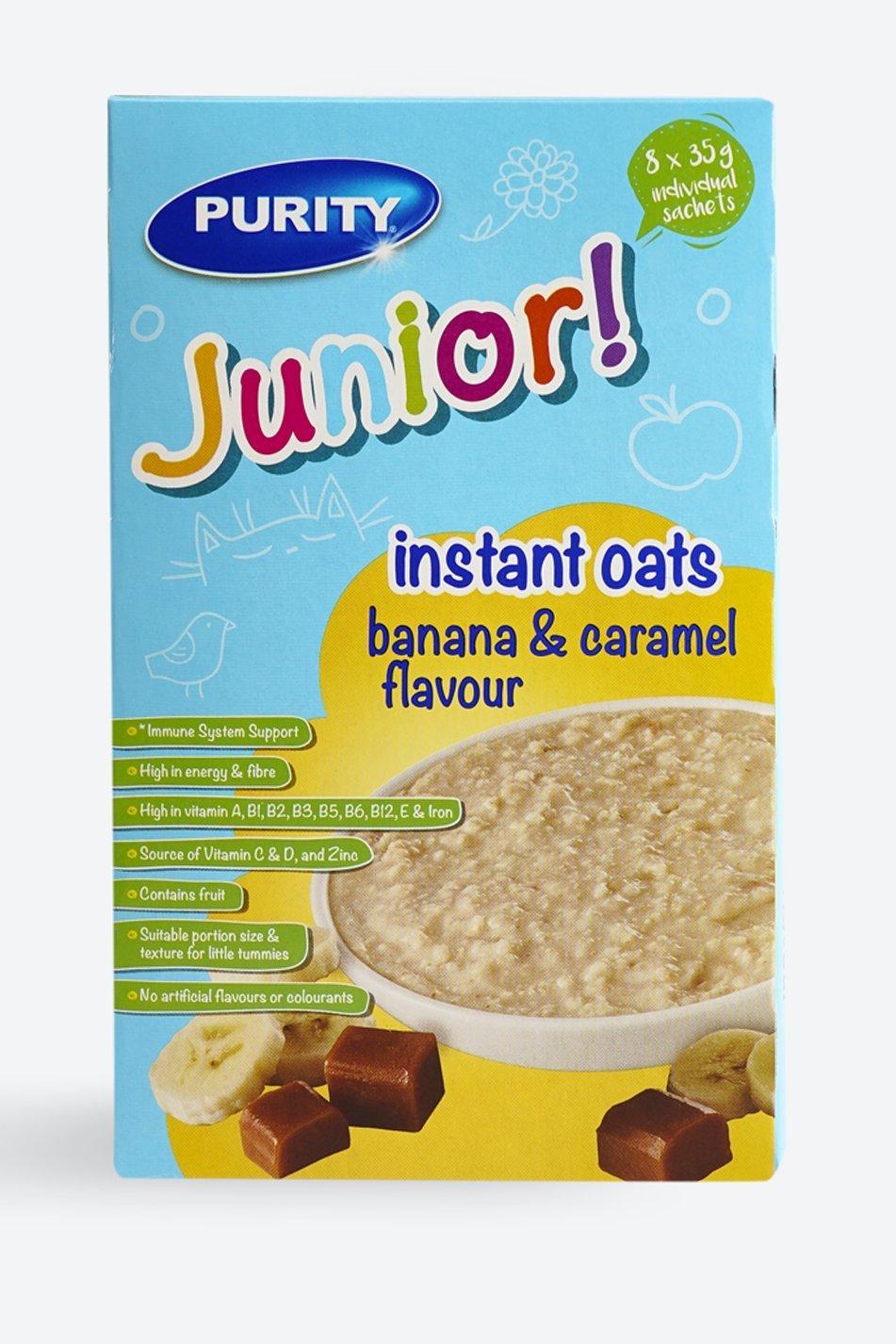 Purity Junior Instant Oats Banana + Caramel 8 X 35g