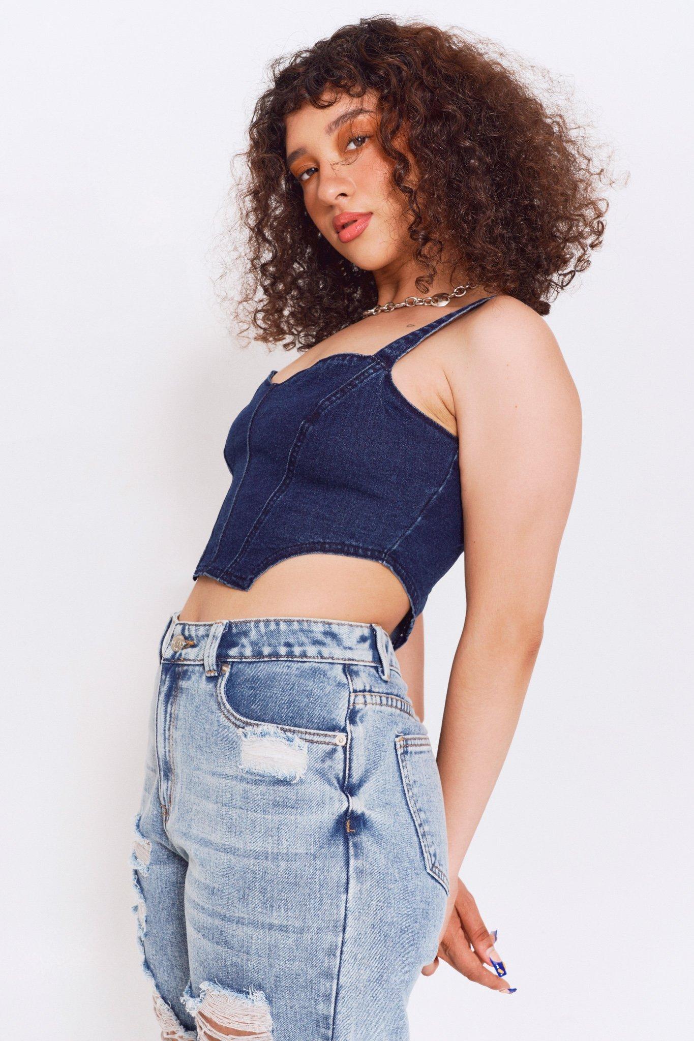 Denim Corset Top