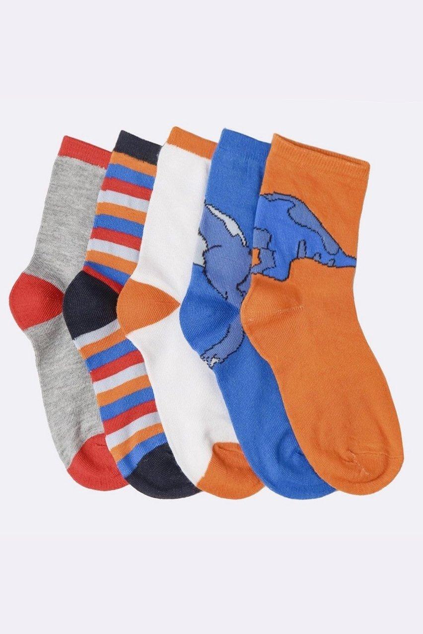 5 Pack Dino Socks