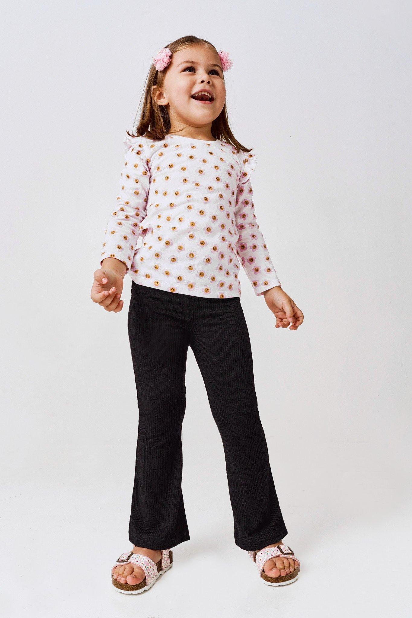 Ribbed Flare Leg Pants