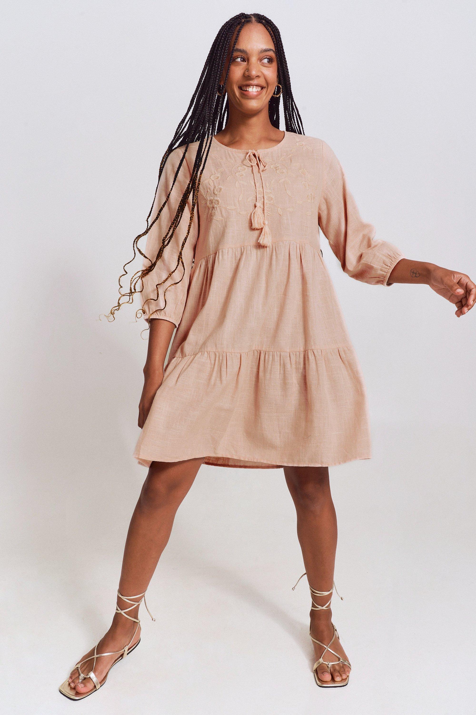 Embroidered Mini Dress