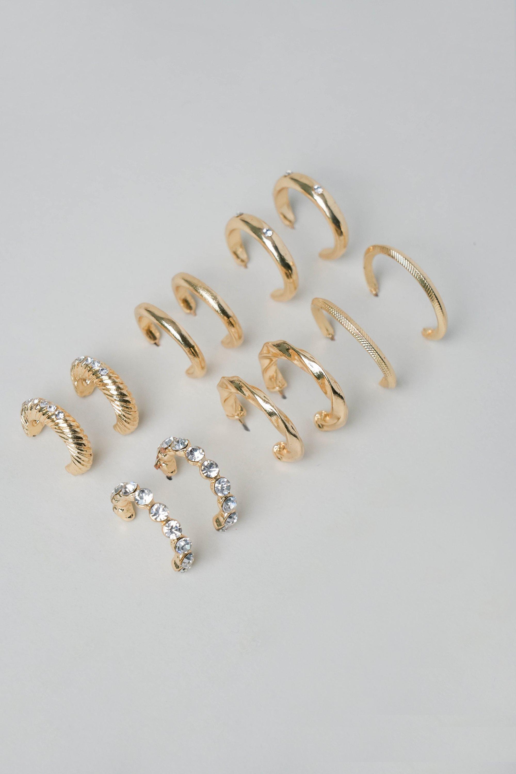 6 Pack Hoop Earrings