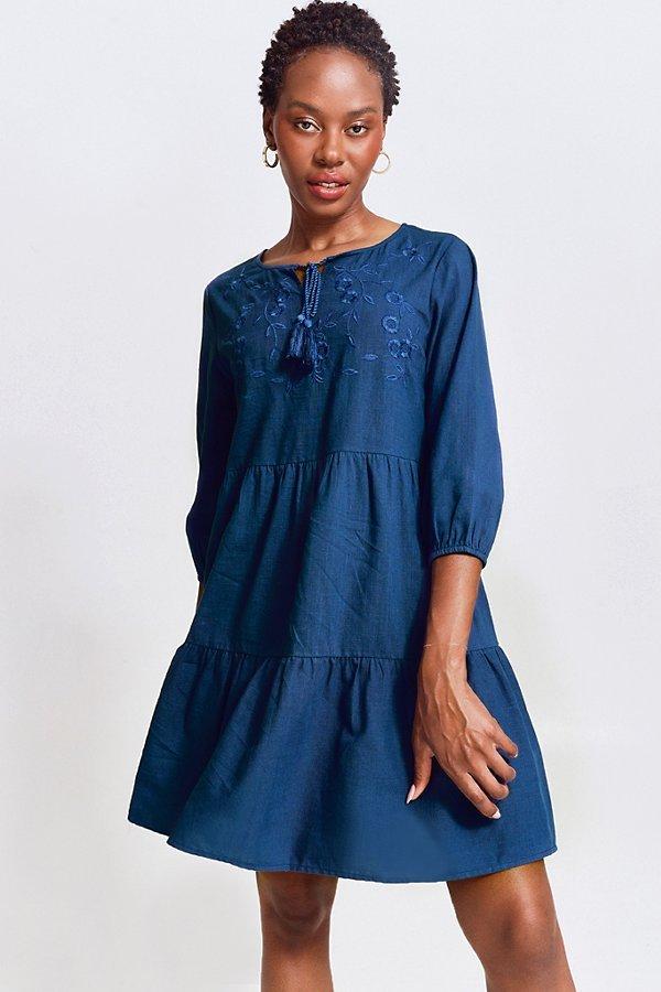 Embroidered Mini Dress