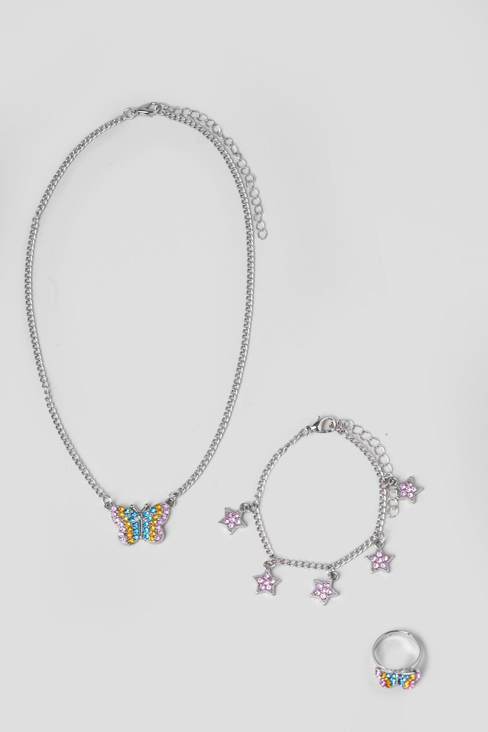 3 Pack Butterfly Jewellery Set