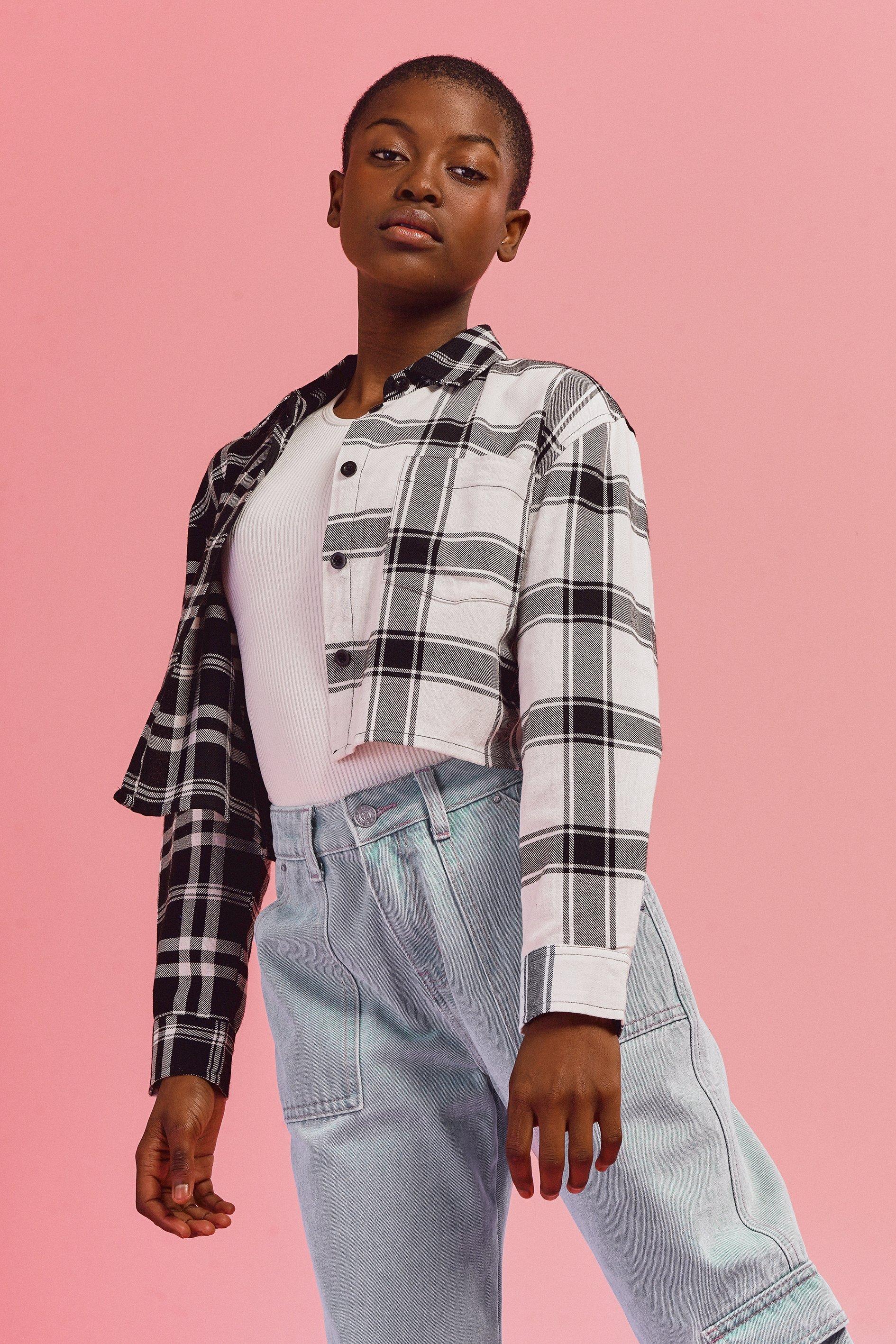 Cropped Check Shirt