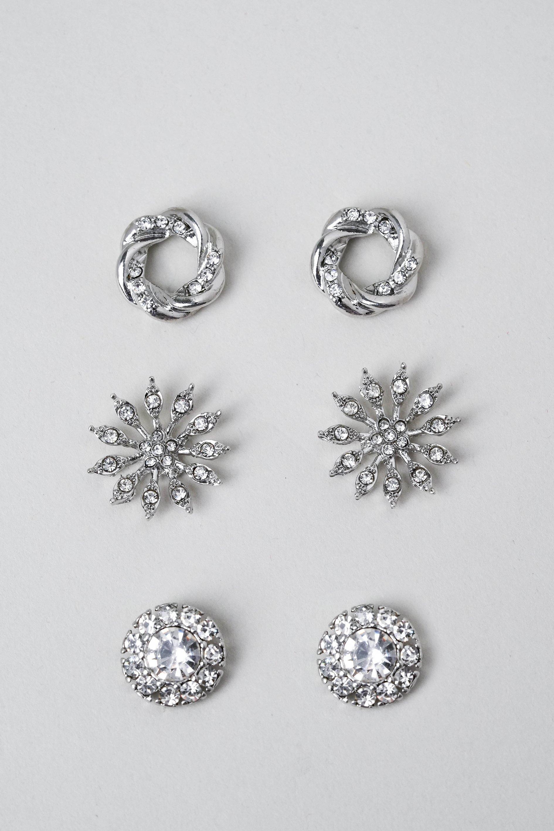 3 pack Stud Earrings