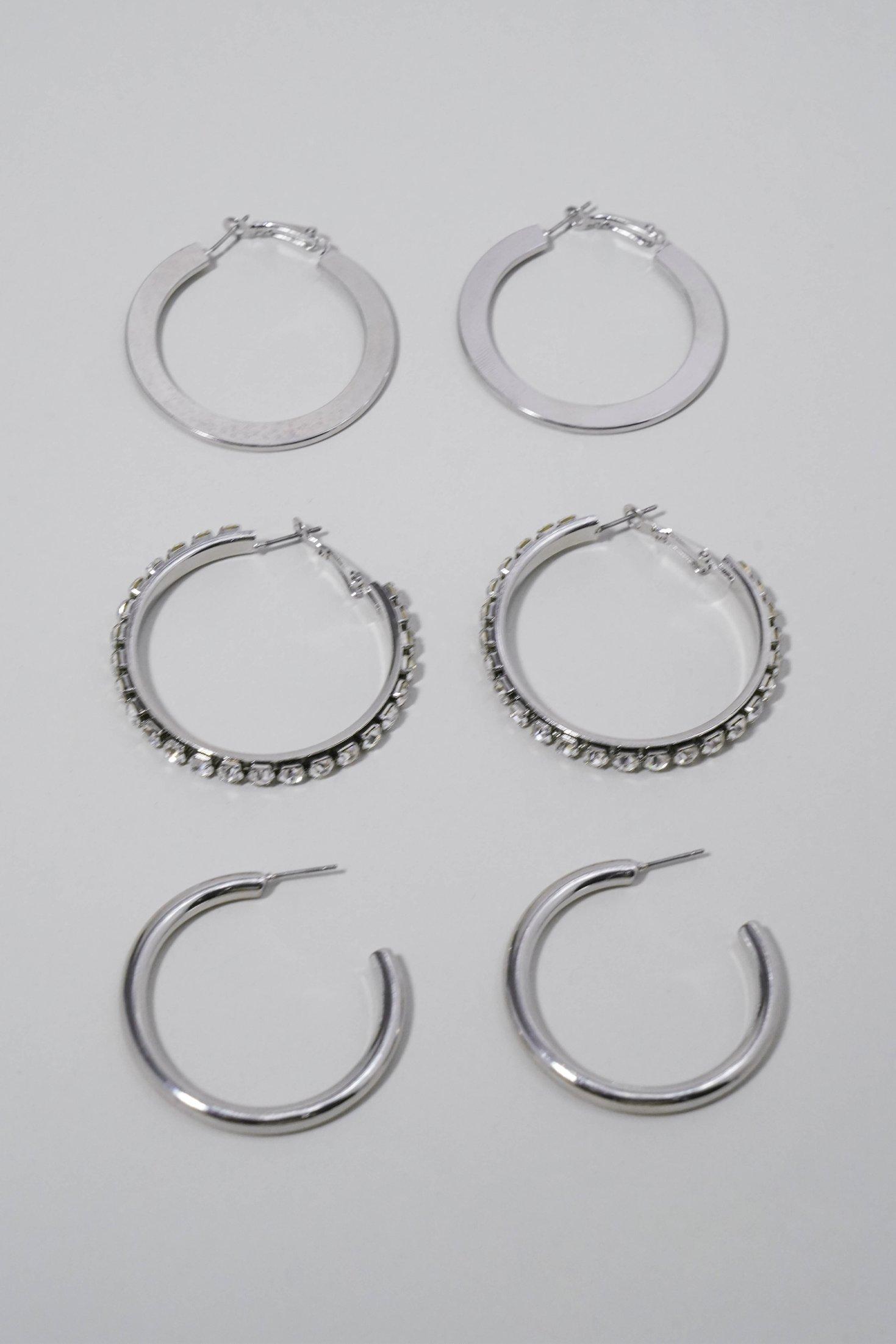 3 Pack Hoop Earrings