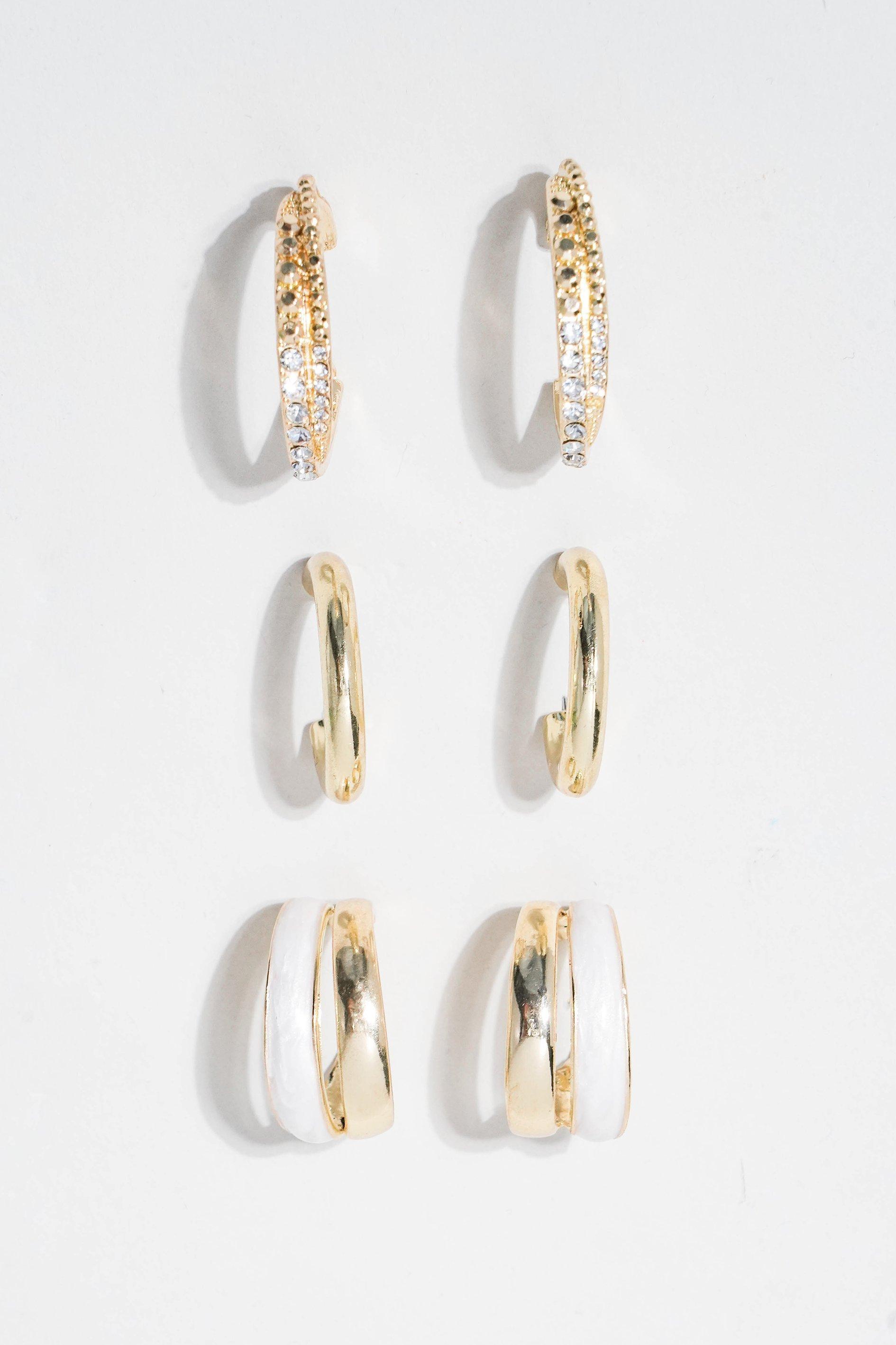 3 Pack Hoop Earrings