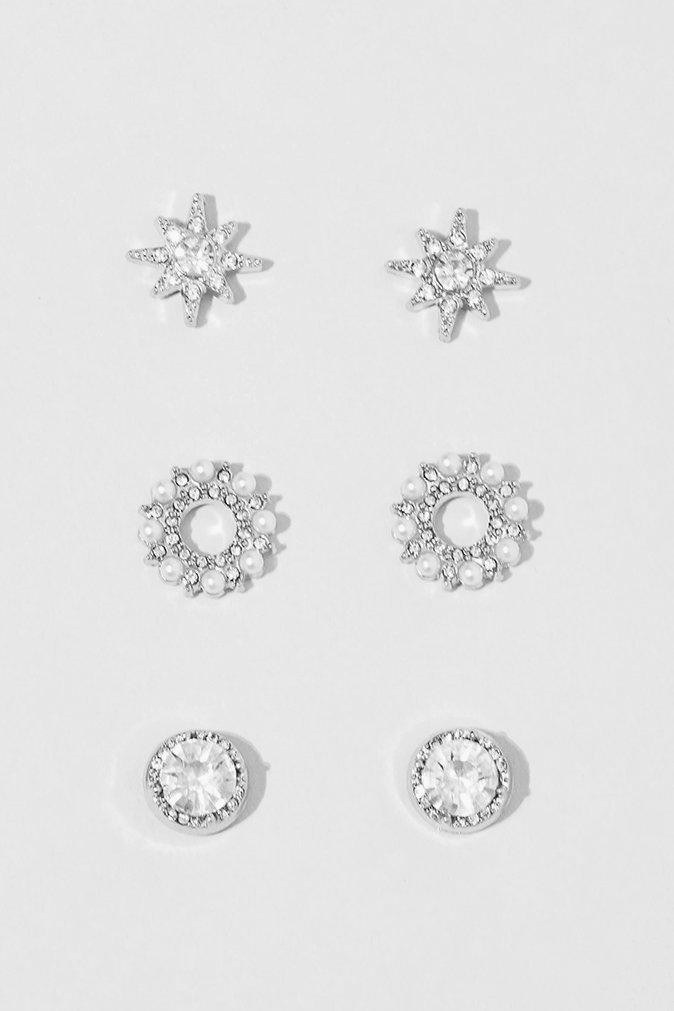 3 Pack Stud Earrings