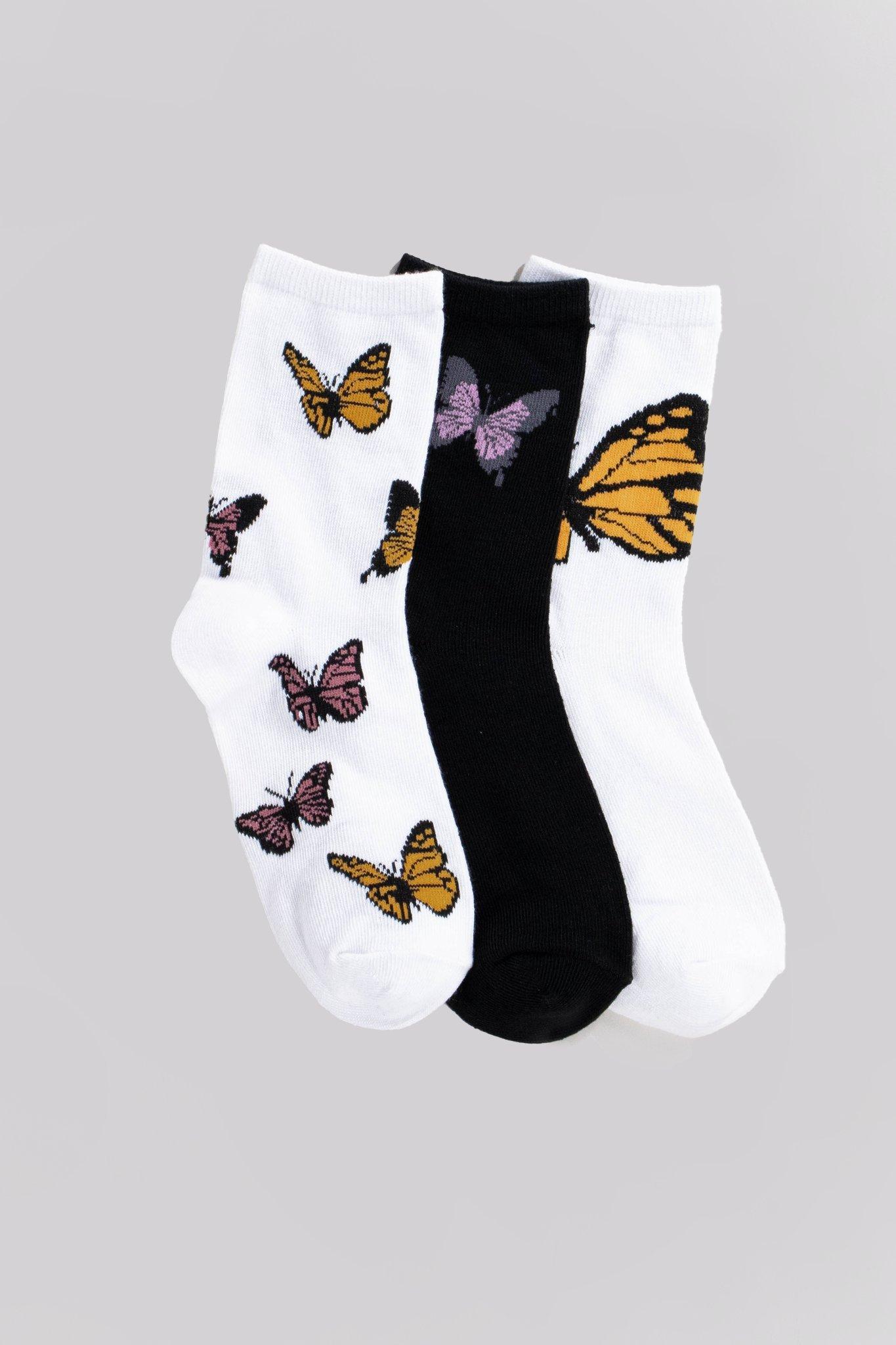 3 Pack Butterfly Socks
