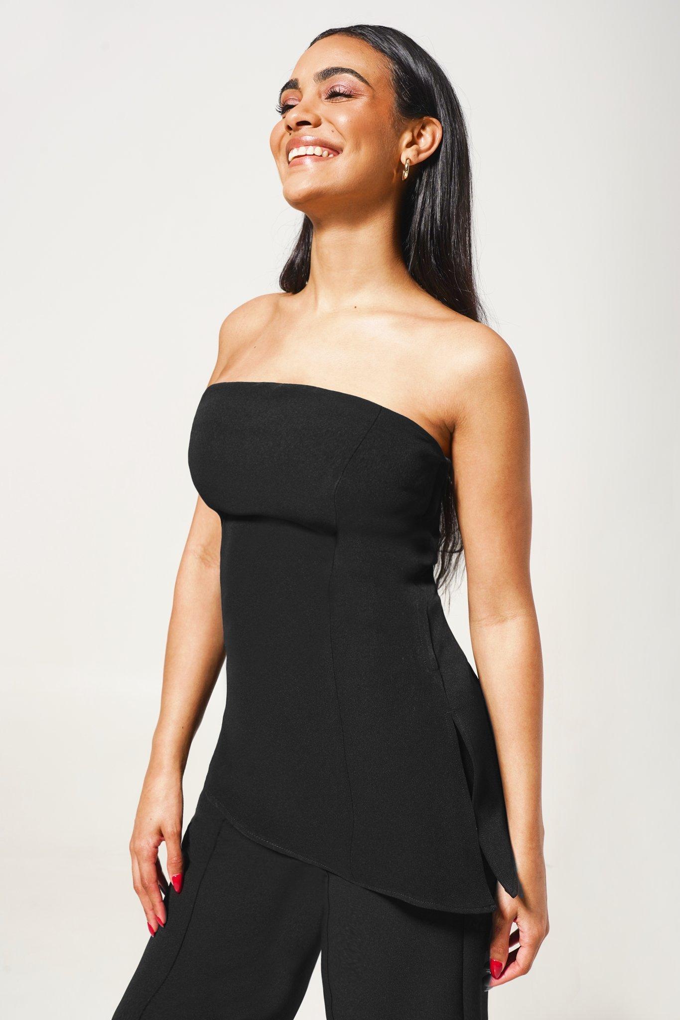 Asymmetrical Strapless Top